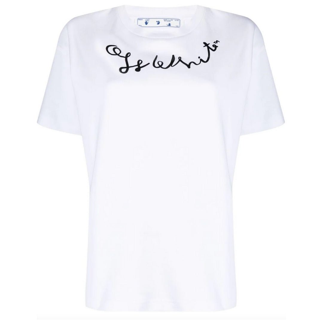 Off-White Left Hand Logo Regular Fit White T-Shirt