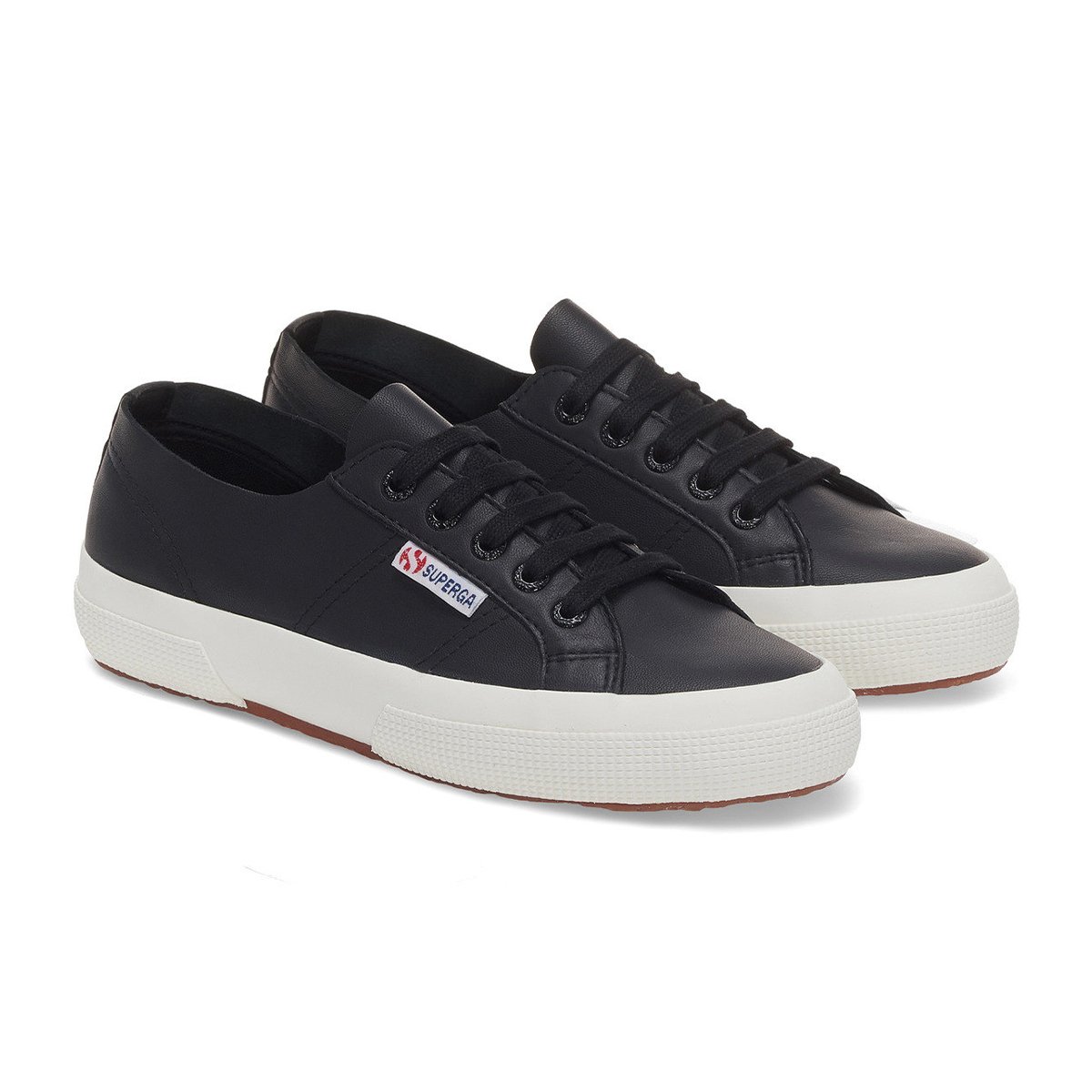 Superga Womens/Ladies 2750 Nappa Leather Trainers (Black/Avorio)