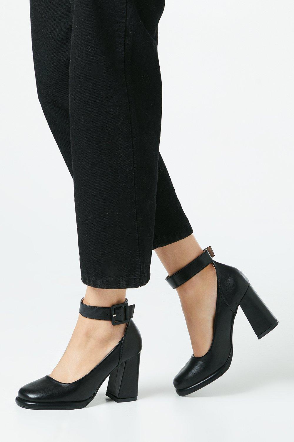Faith: Celine High Block Heel Platform Court Shoes