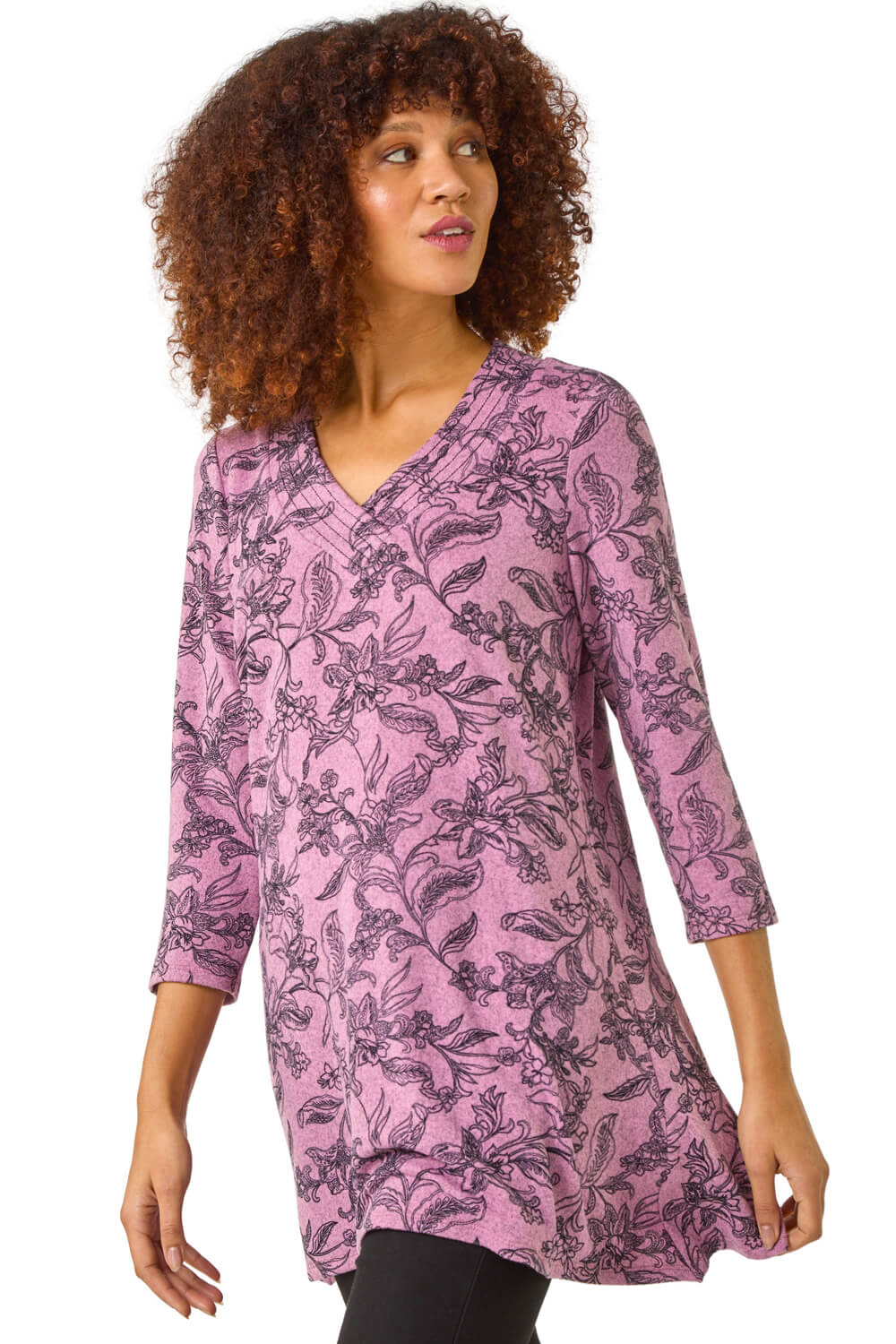 Floral Print Tunic Top