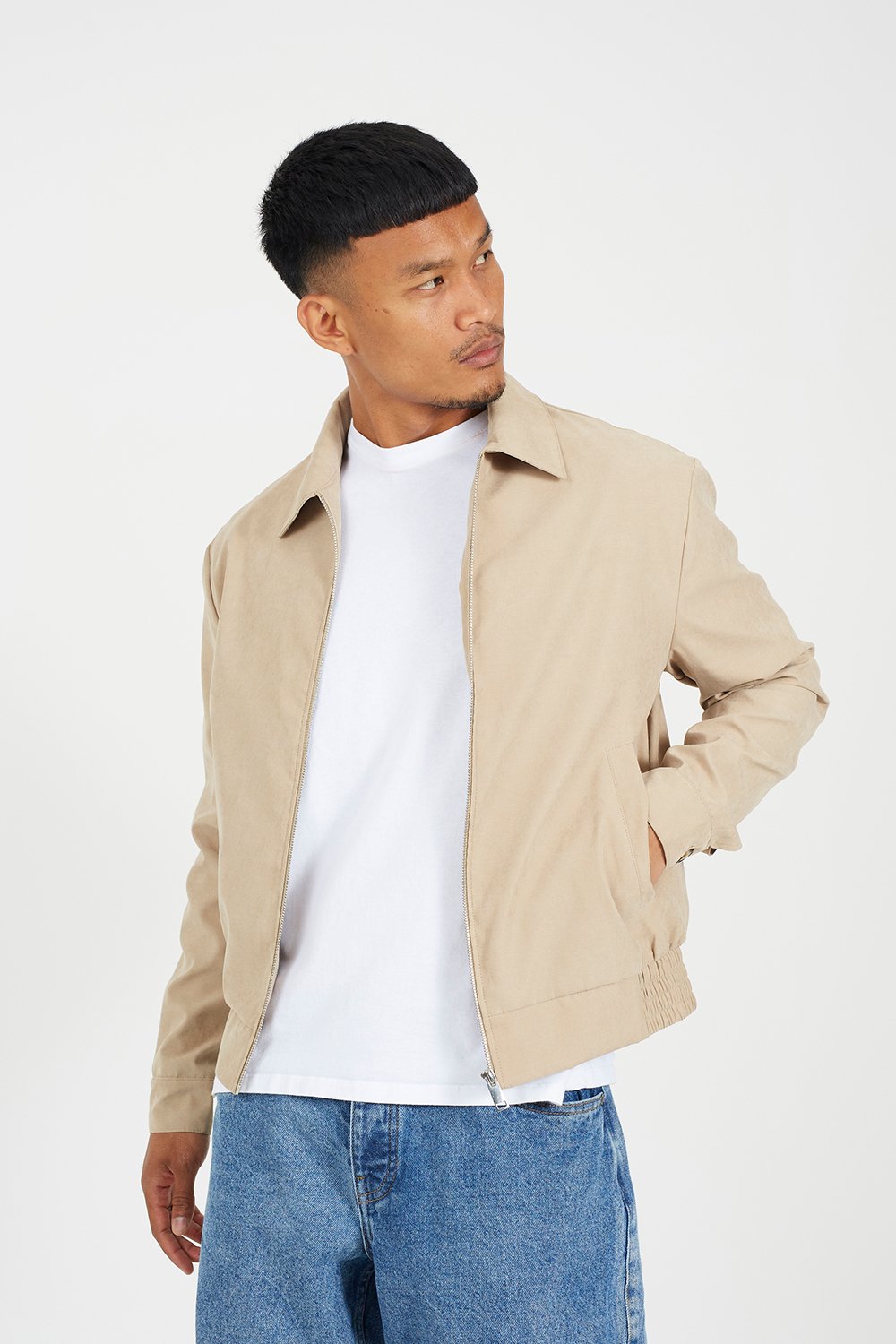 Stone Lightweight Harrington Jacket