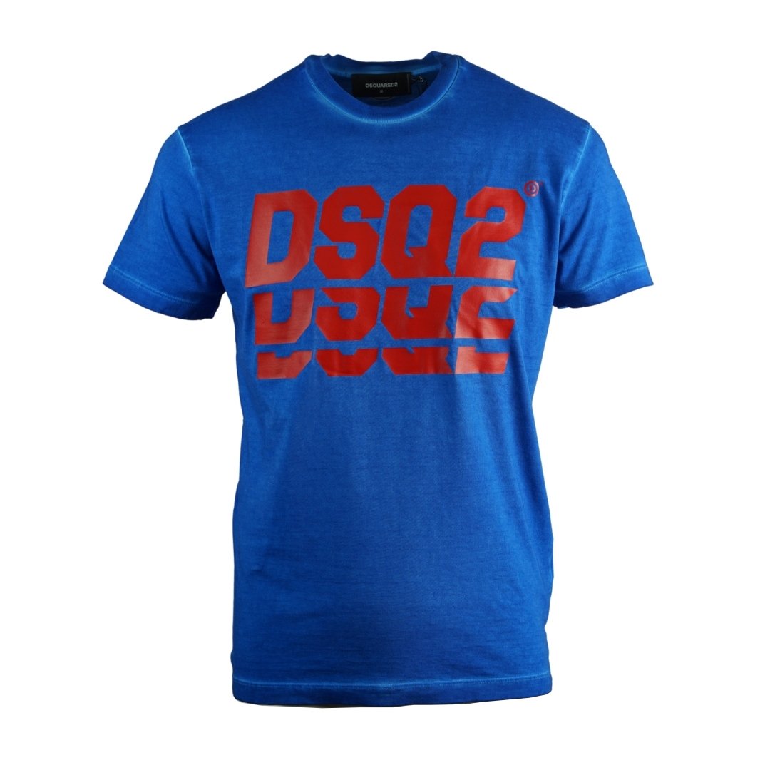 Dsquared2 Layered Logo Cool Fit Blue T-Shirt