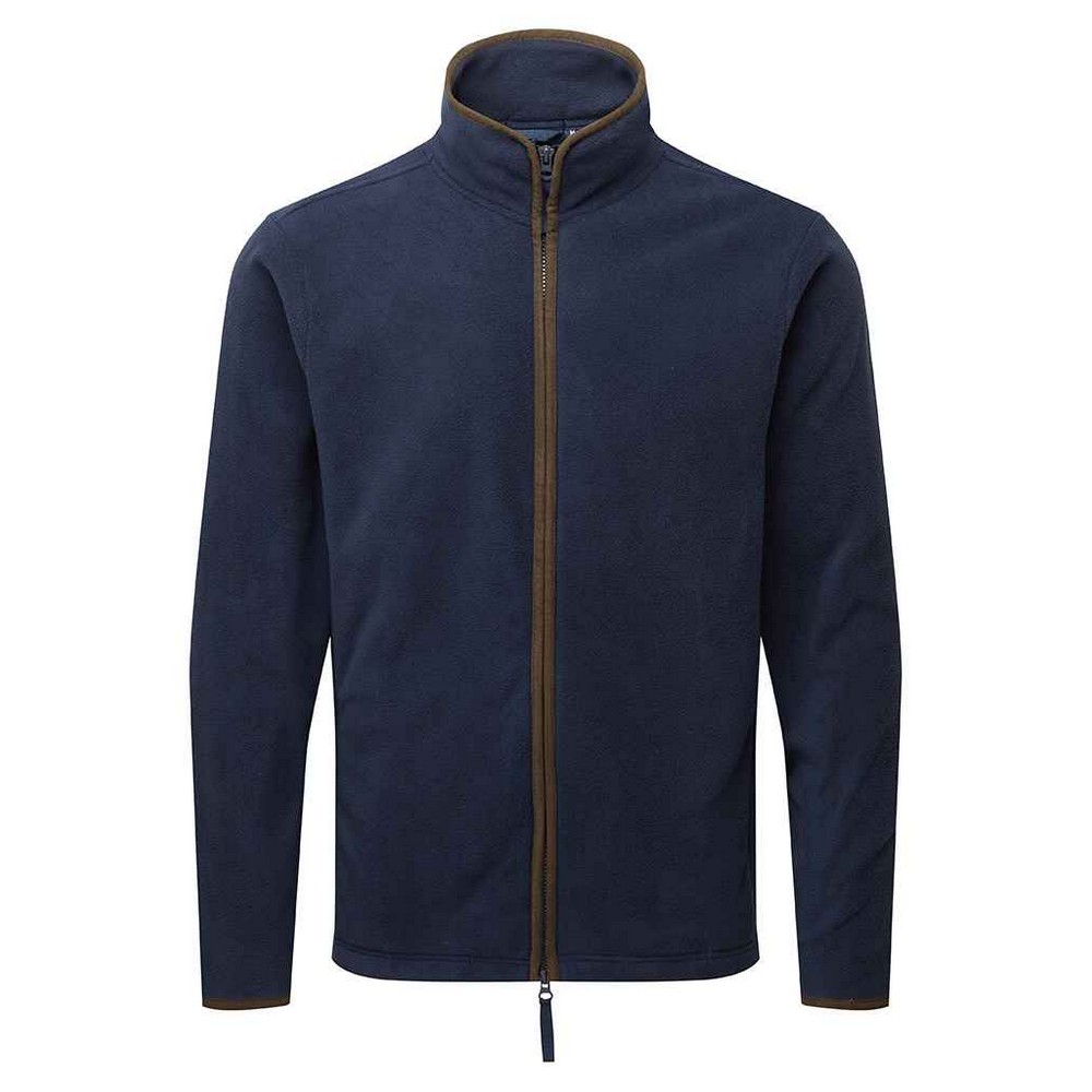 Premier Mens Artisan Fleece Jacket (Navy/Brown)