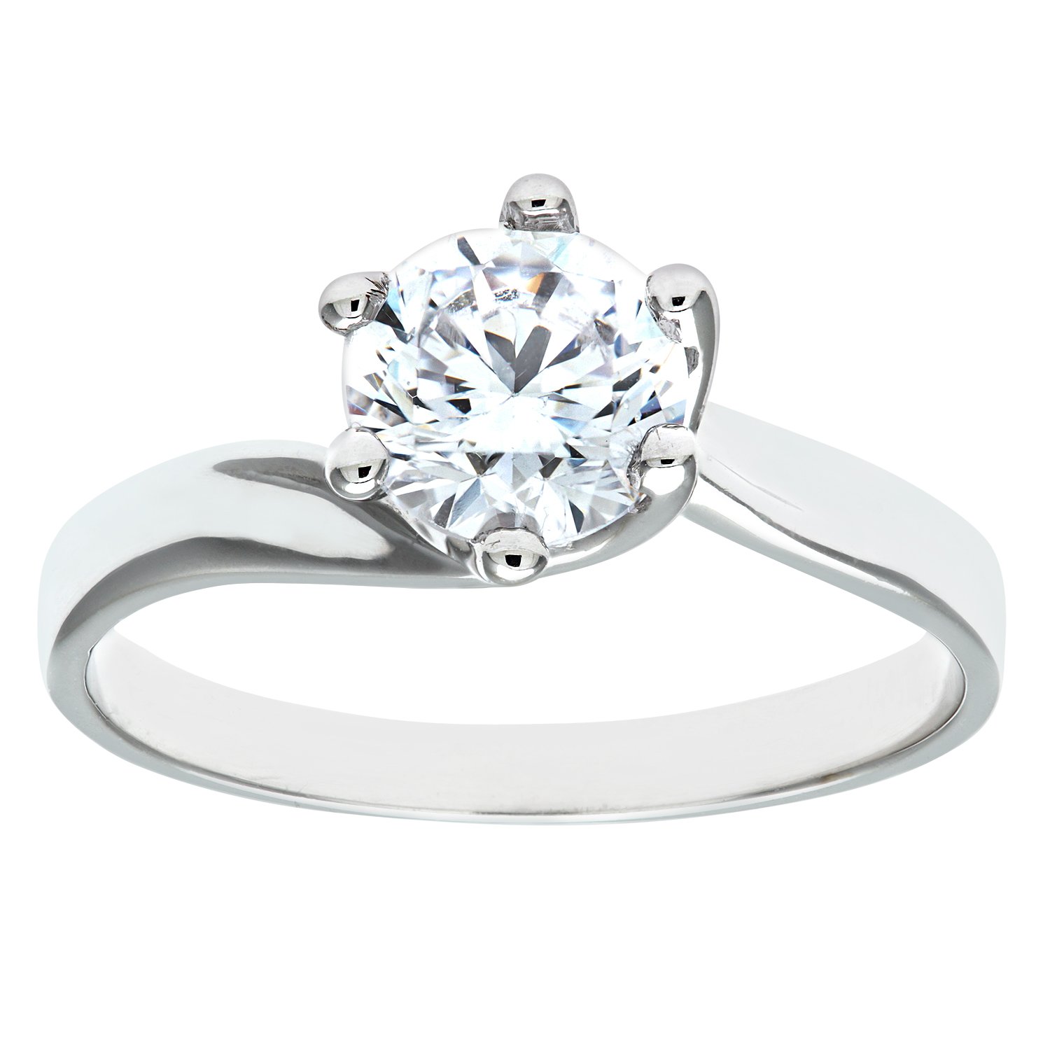 9ct White Gold Ladies Stone Set Engagement Ring