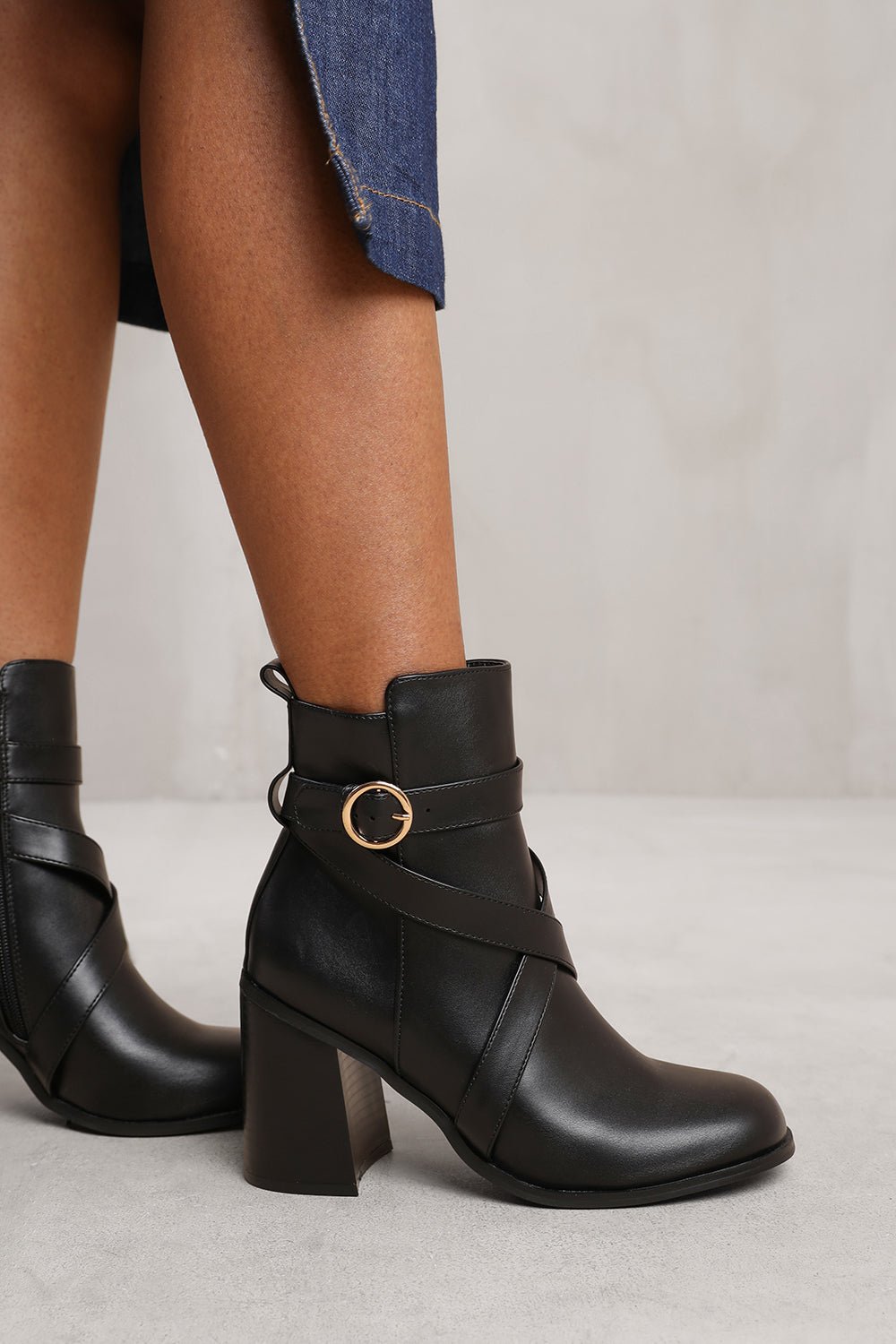 Wheres That From Womens 'Wren' Ankle Boot With Chunky Heel And Cross ...