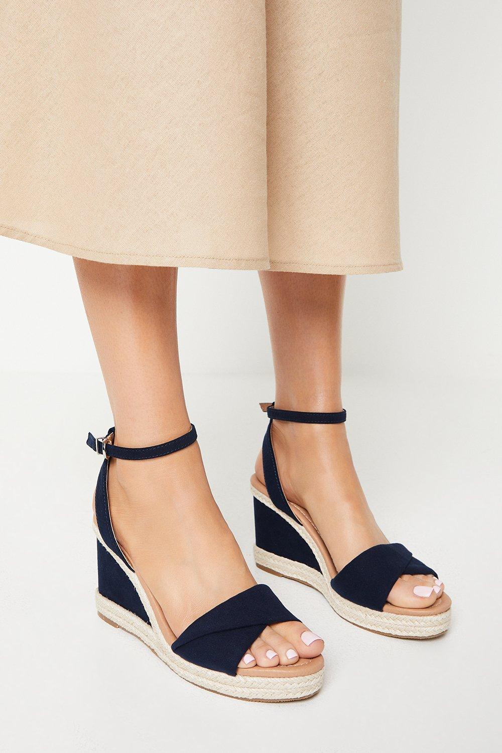 Wide Fit Richie Soft Twist Rope Detail Wedges