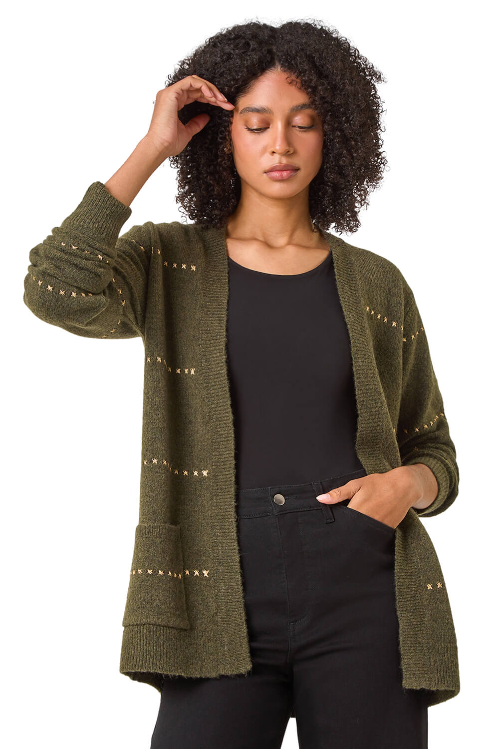 Textured Shimmer Stitch Cardigan