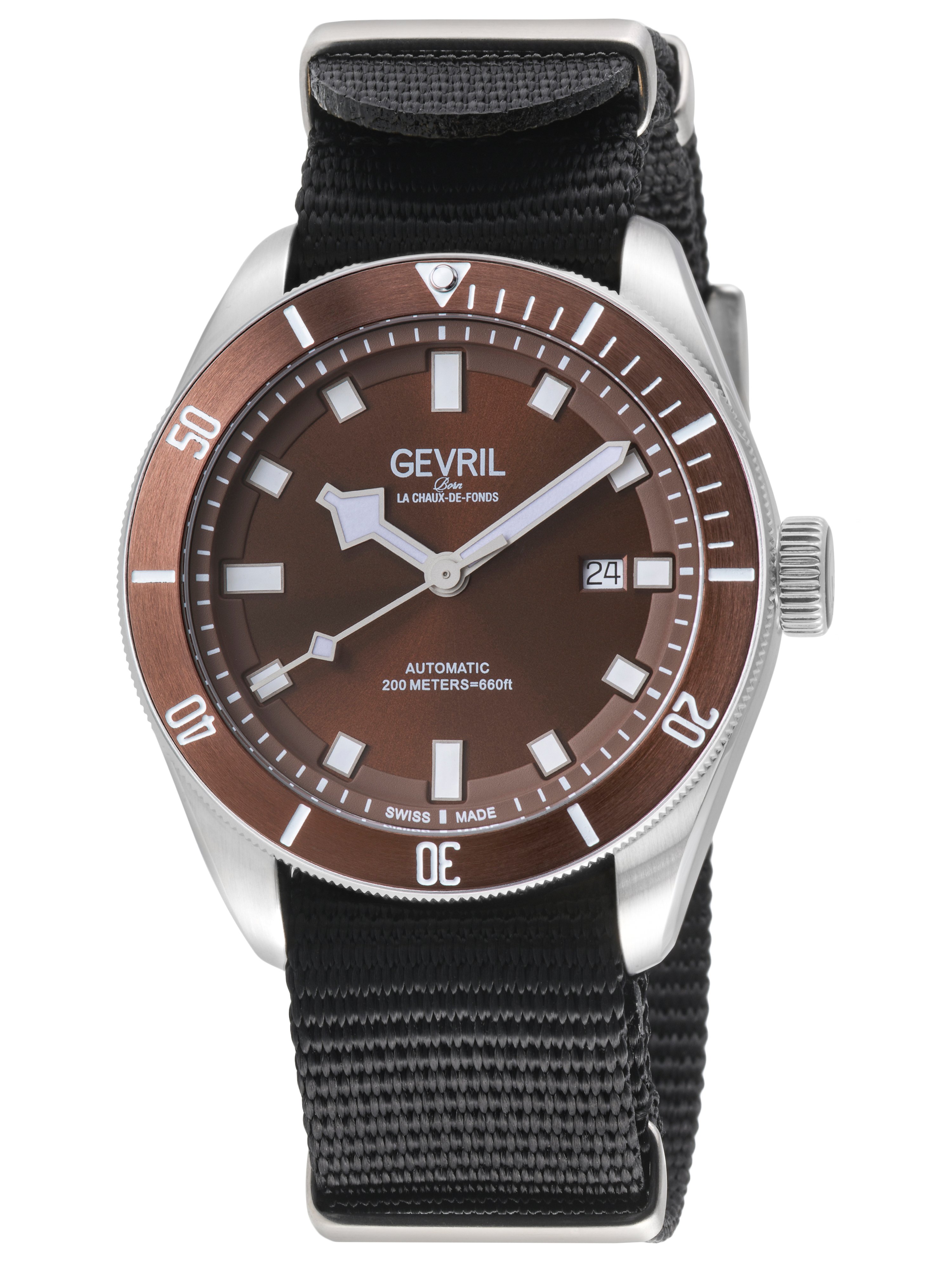 Gevril Men's Yorkville Brown Dial steel Watch