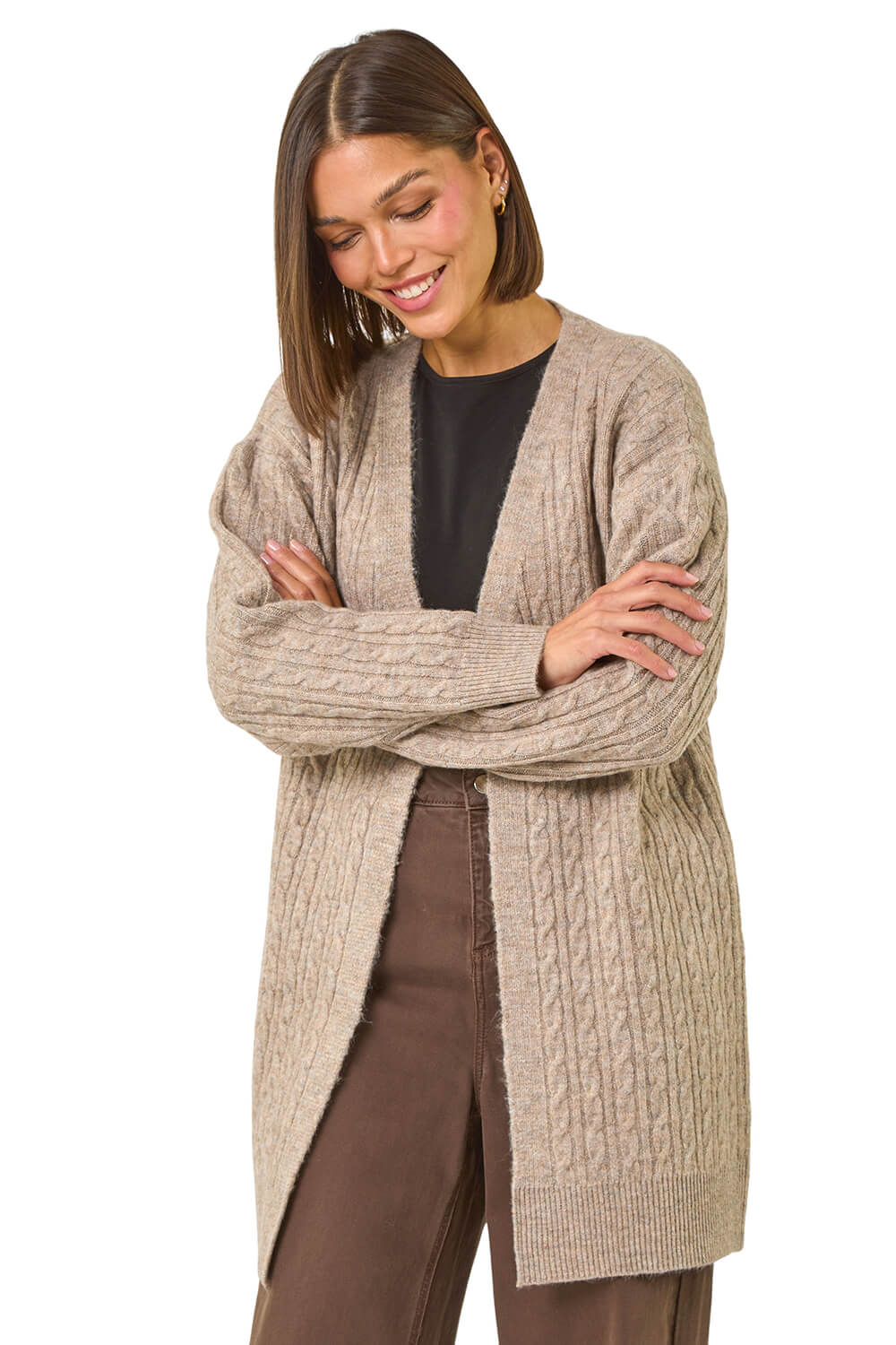 Cable Knit Longline Cardigan