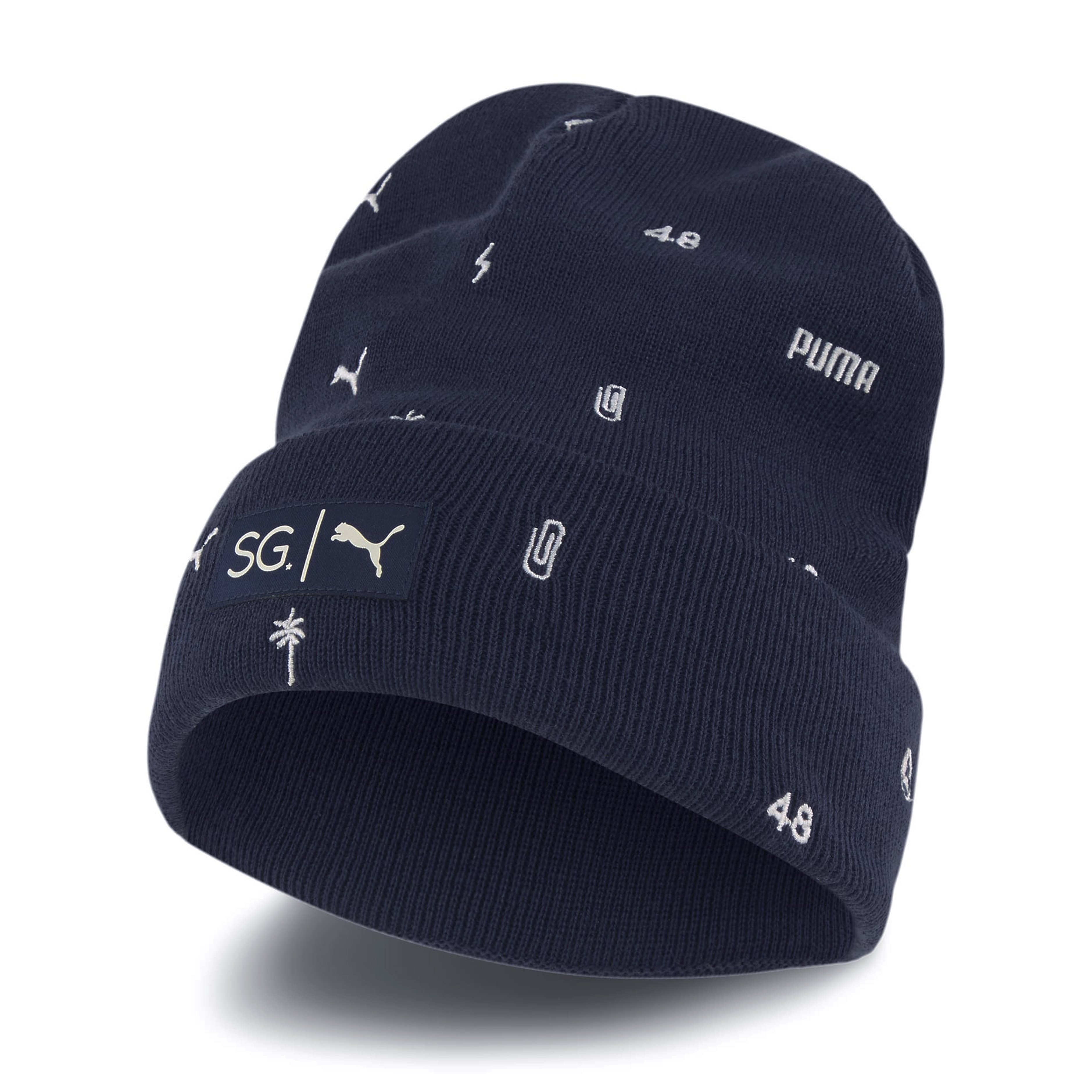 Puma x Selena Gomez Mütze überall über Print Logo Hut Navy 022359 01