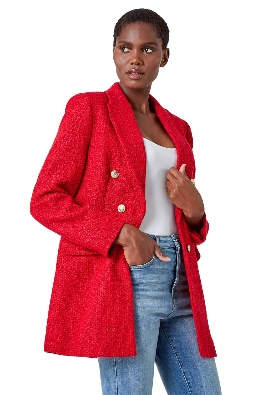 Tailored Longline Boucle Jacket