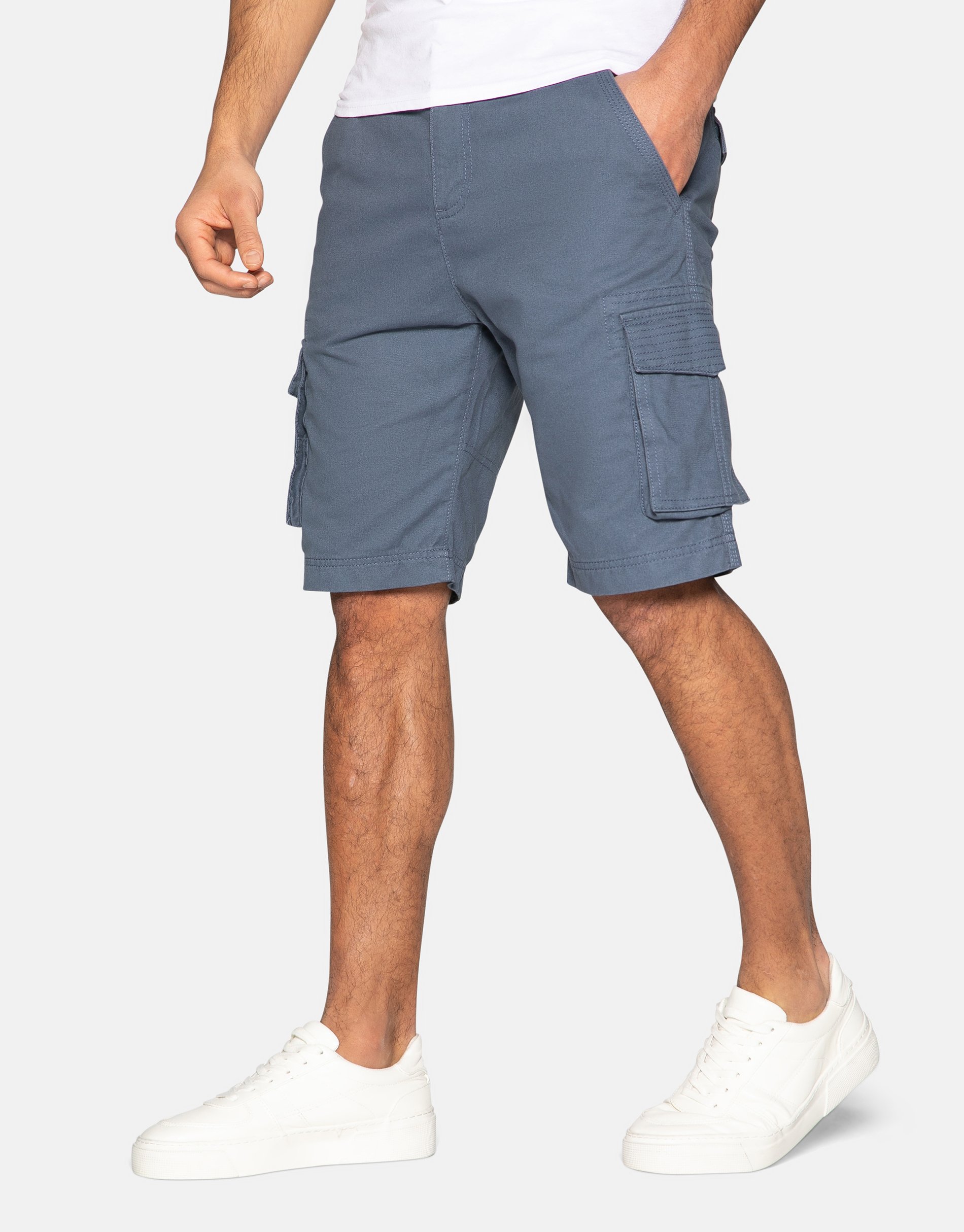 Blue Cotton 'Bute' Cargo Shorts