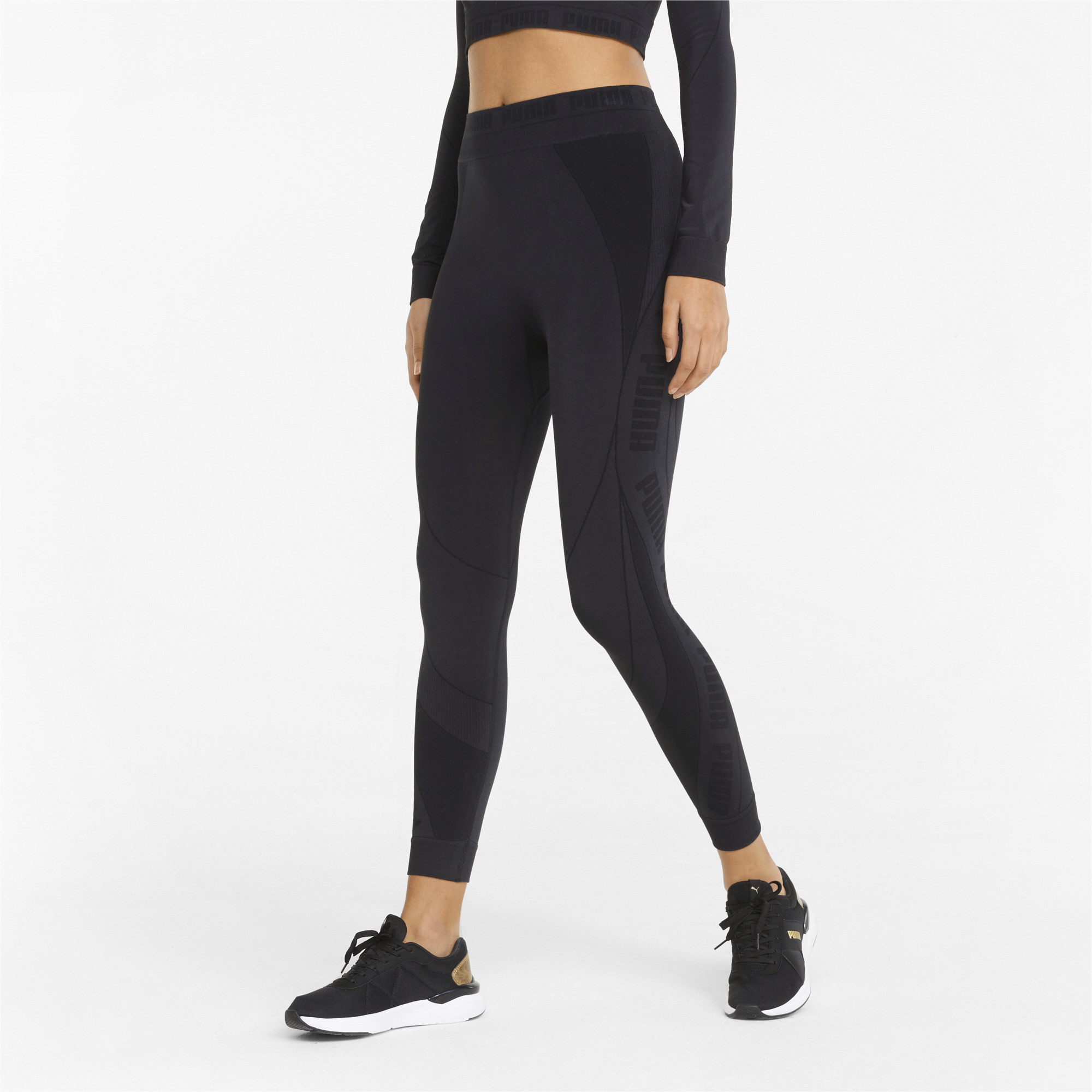PUMA Womens evoKNIT Leggings Stretch Bottoms
