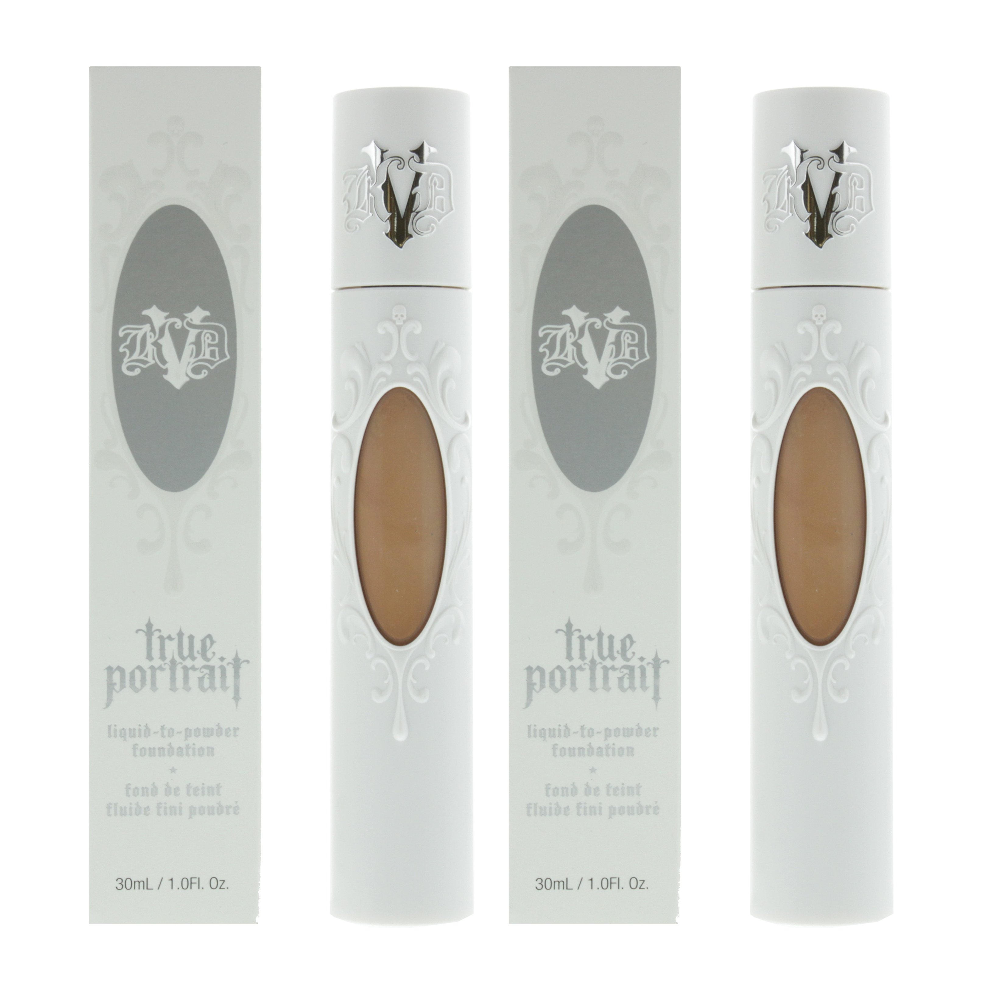 KVD Beauty True Portrait Liquid-To-Powder Foundation 30ml - Tan 066 x 2