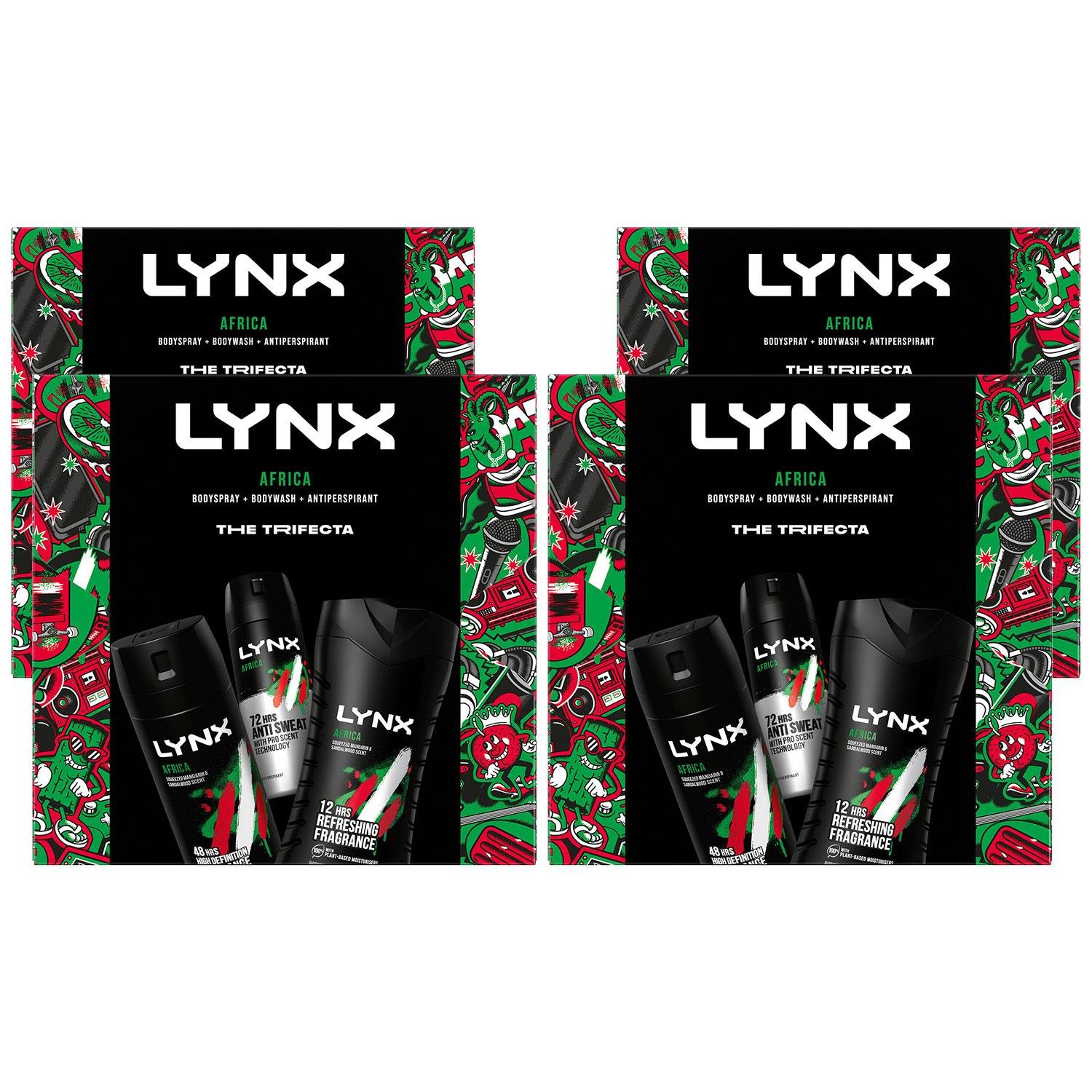 Lynx Body wash, Body spray & Antiperspirant for Him, 4pk