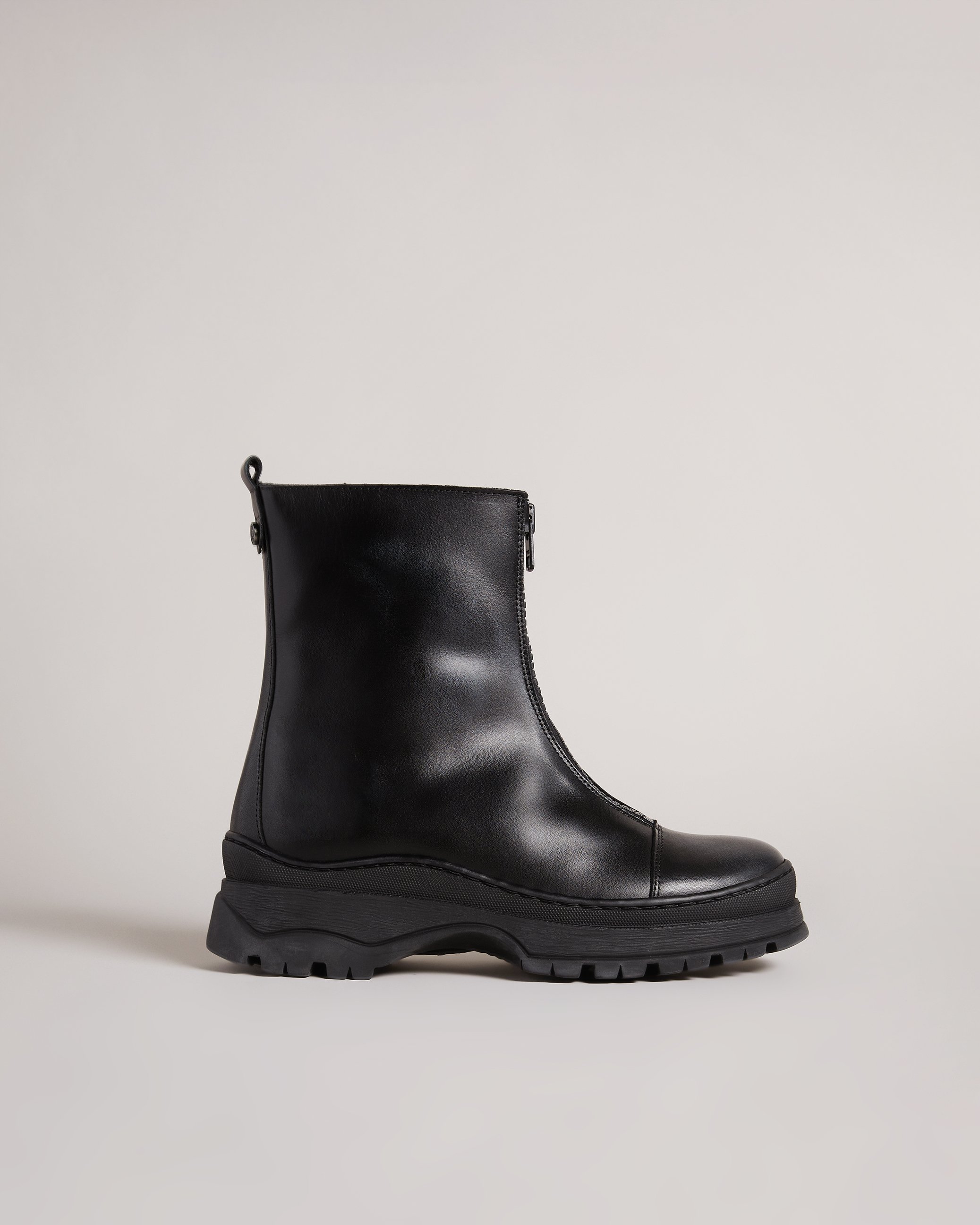 Ted Baker Aurelya Zip Front Chunky Boot, Black