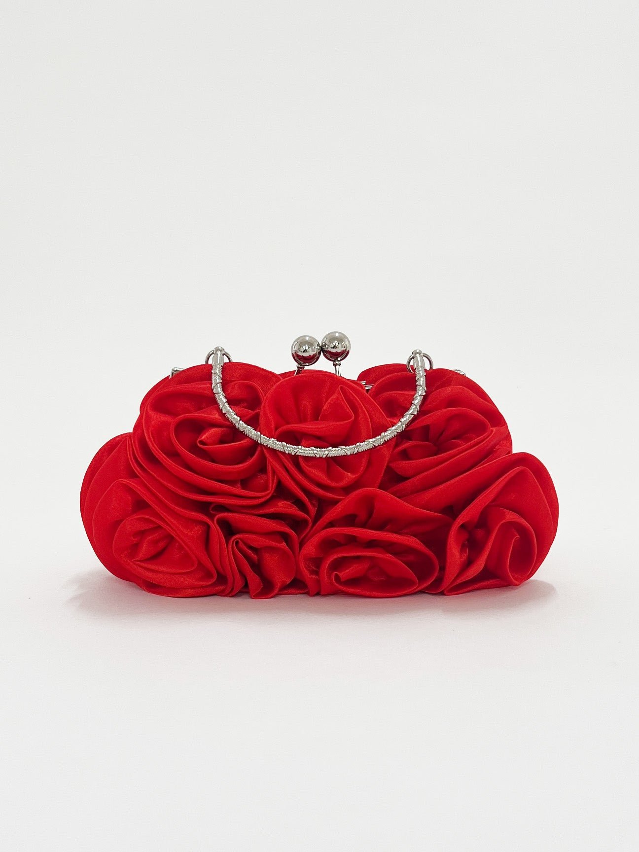 3D Rose Clutch Bag in Red