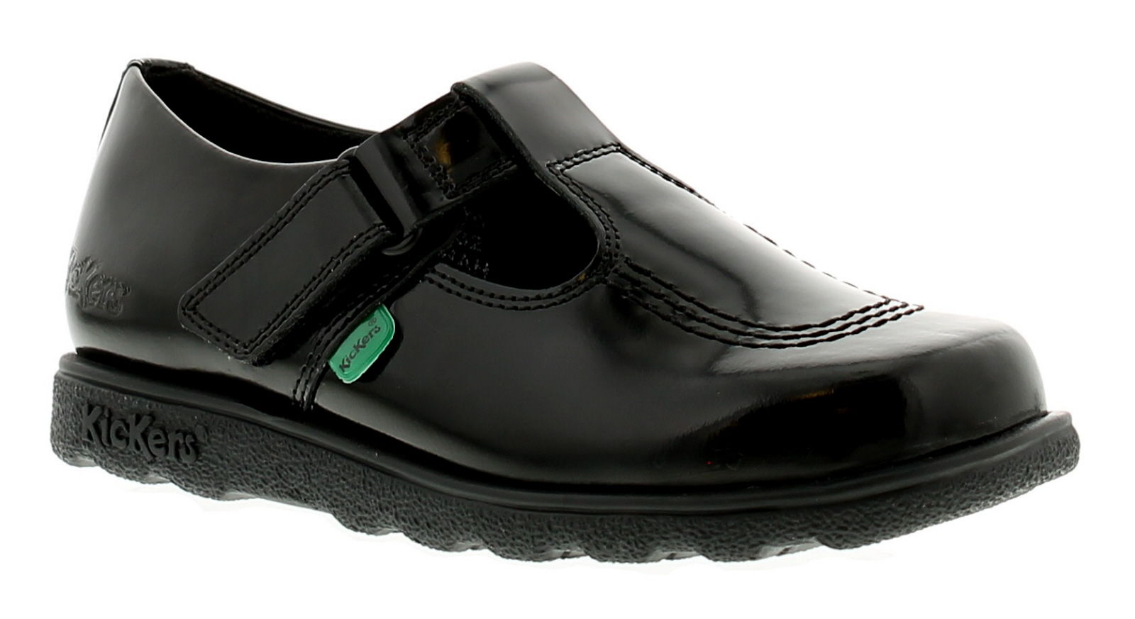 Kickers Fragma T Bar J Girls Kids School Shoes Black