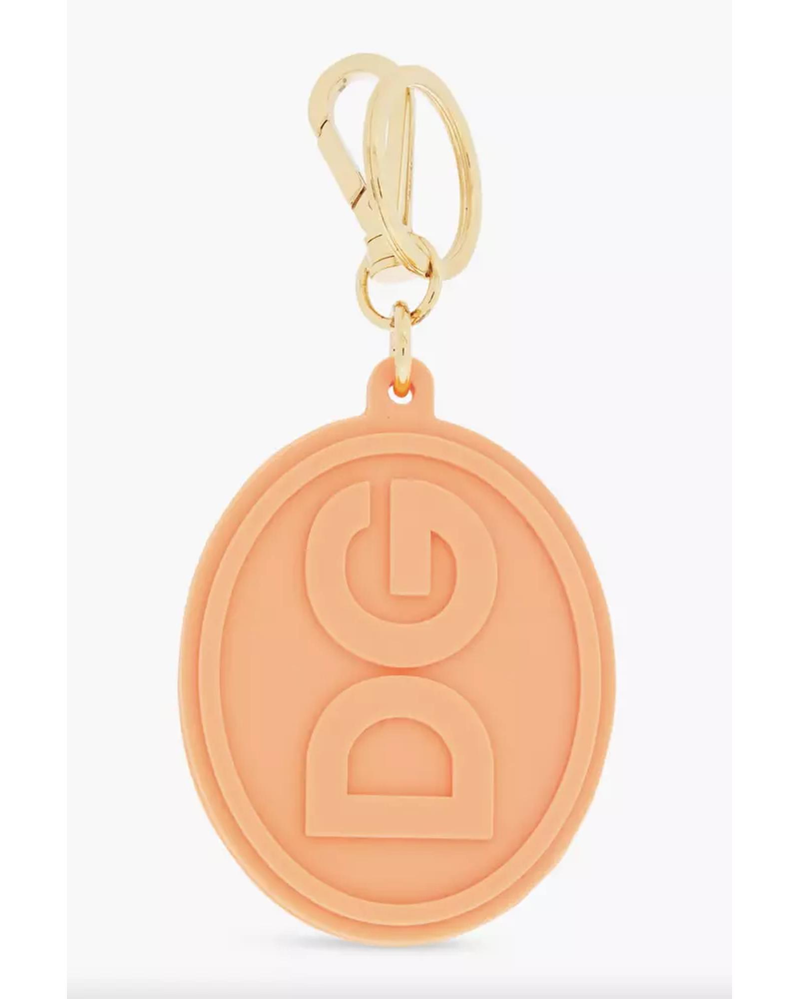 Dolce & Gabbana Logo Keychain with Gold Hardware