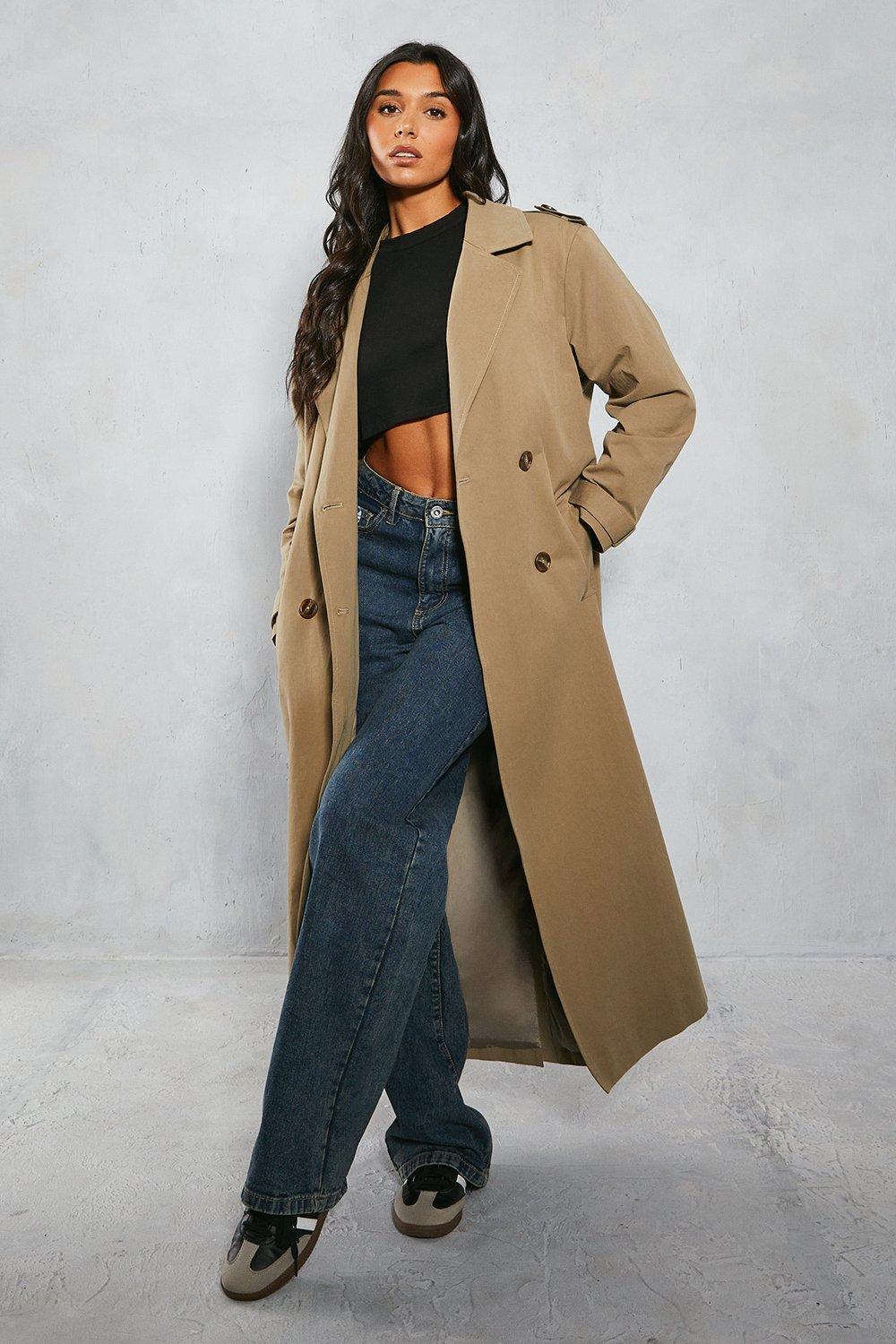 Oversized Woven Boxy Trench Coat