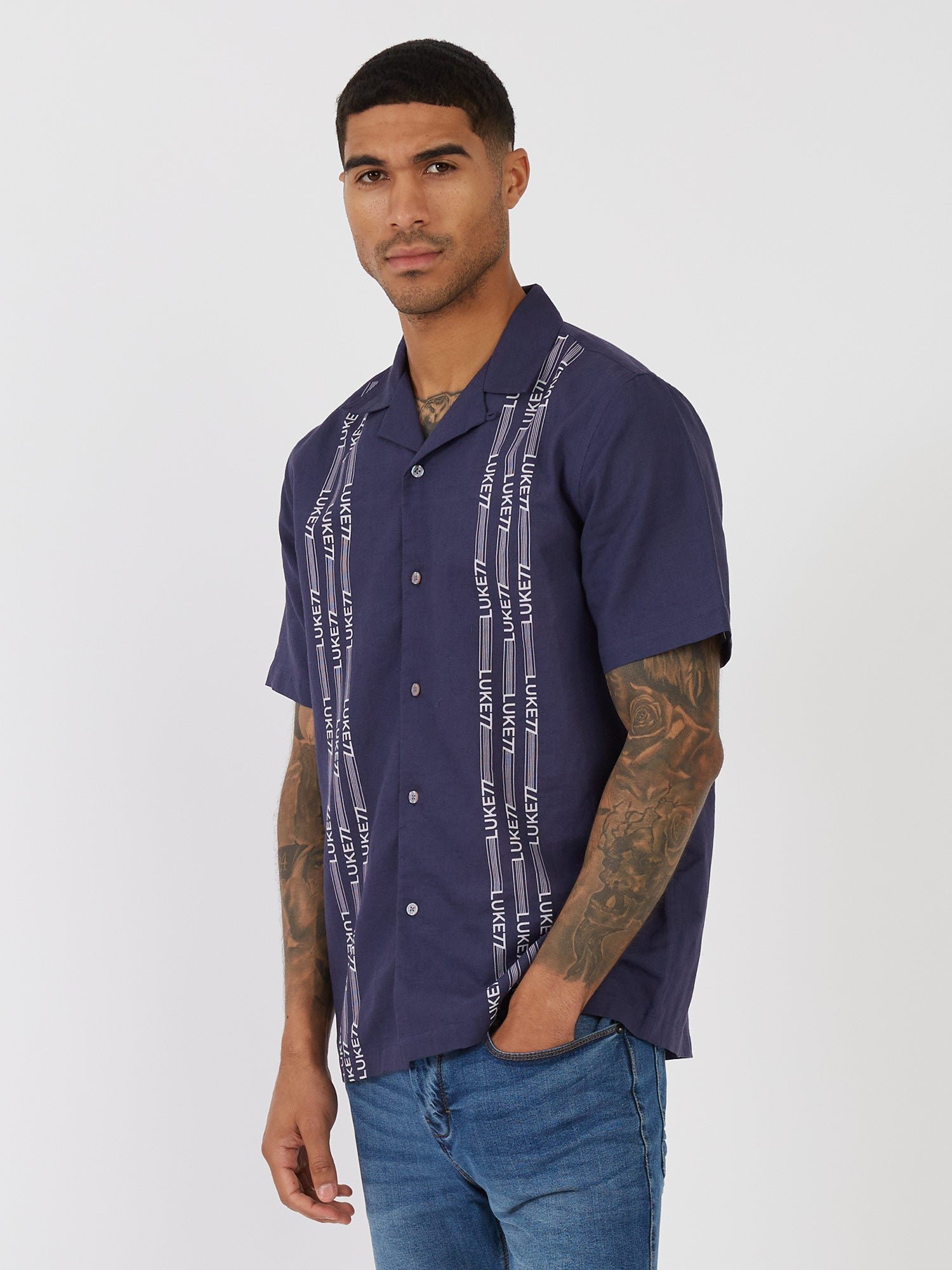 Luke 1977 Havanah 55 Tailored Fit Shirt Navy