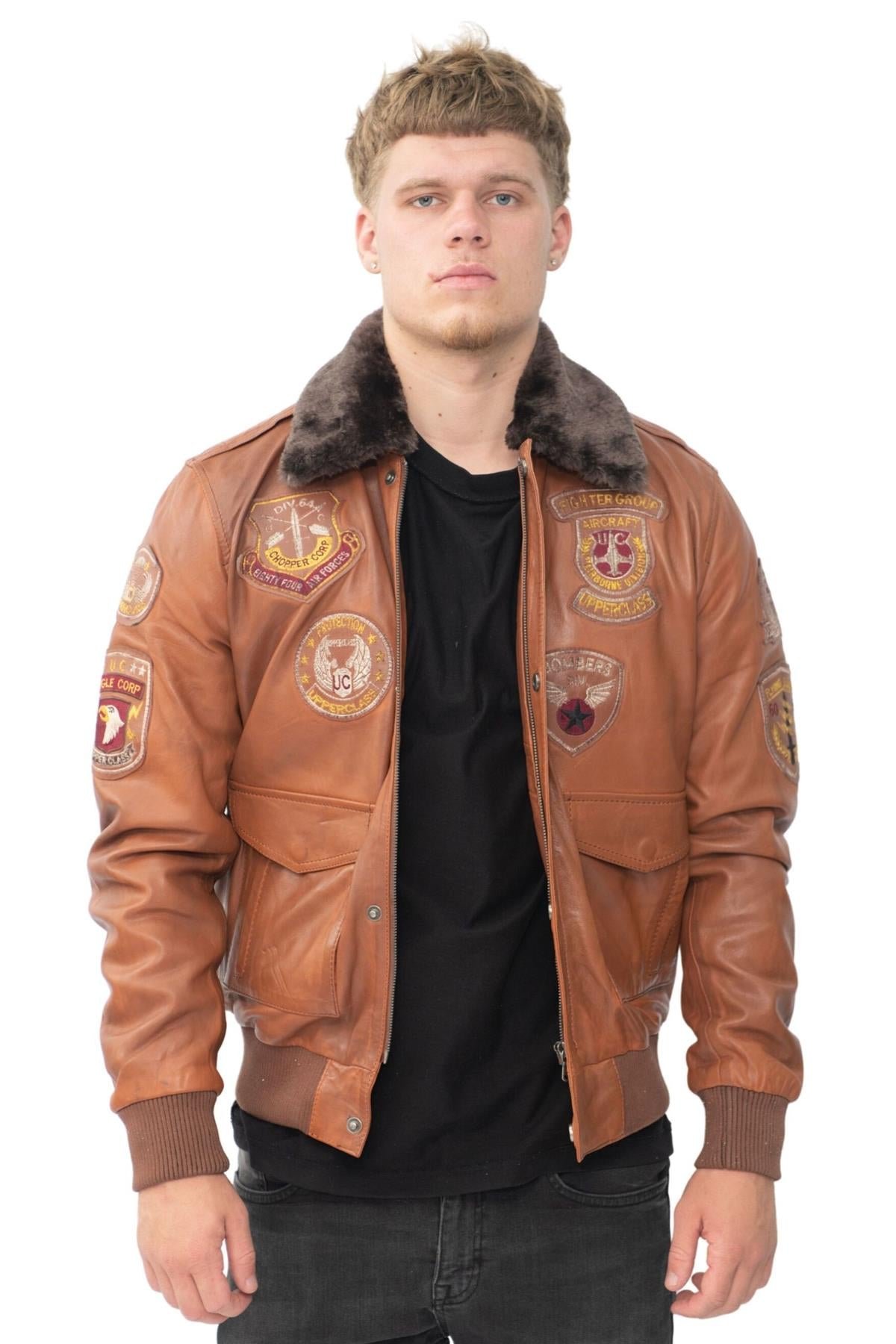 Mens Leather Air Force Bomber Jacket - Belgrade