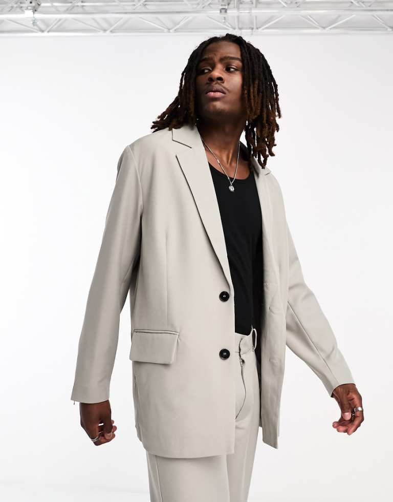 ADPT oversized suit jacket in grey