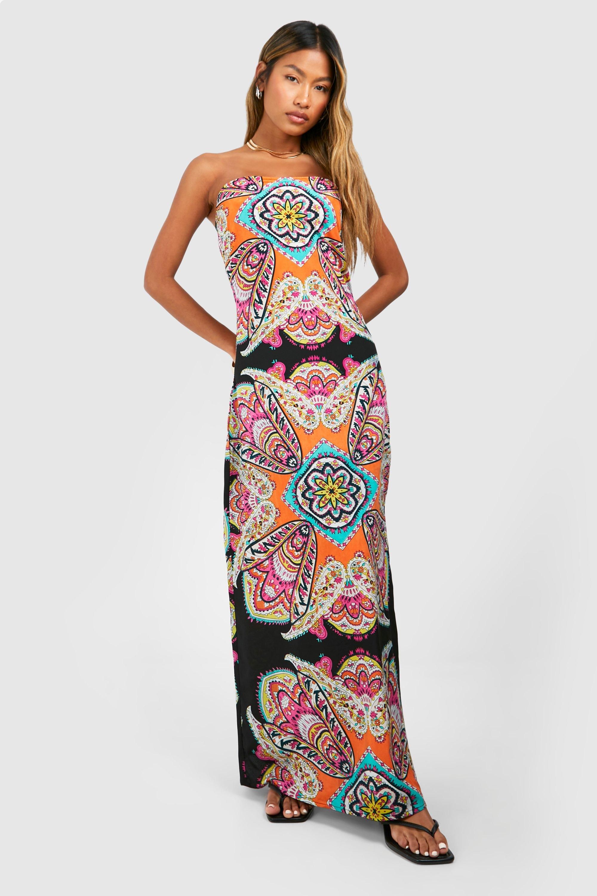 Paisley Column Maxi Dress