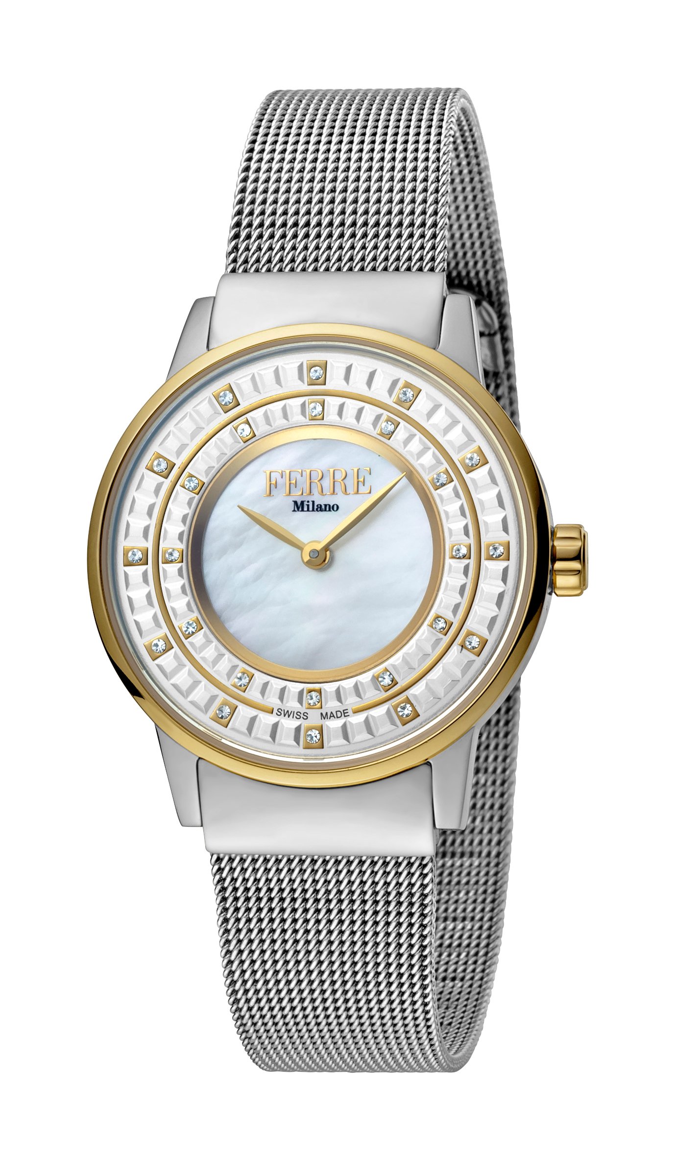 Ferre Milano Ladies Silver Dial Mesh / GP Watch