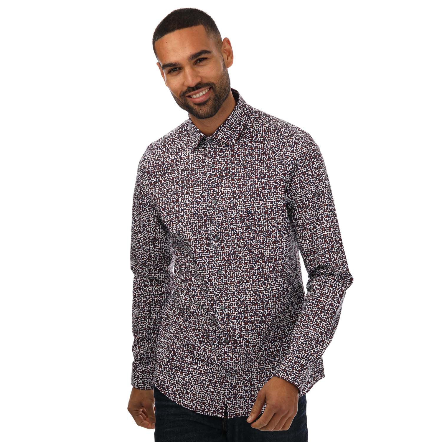 Men's Calvin Klein Slim Stretch Shirt in Red