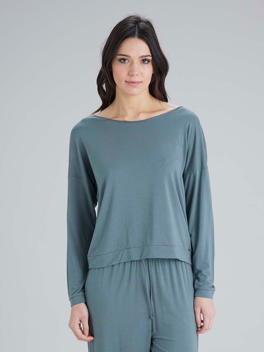Botanical Lace Slouch Top - Sage
