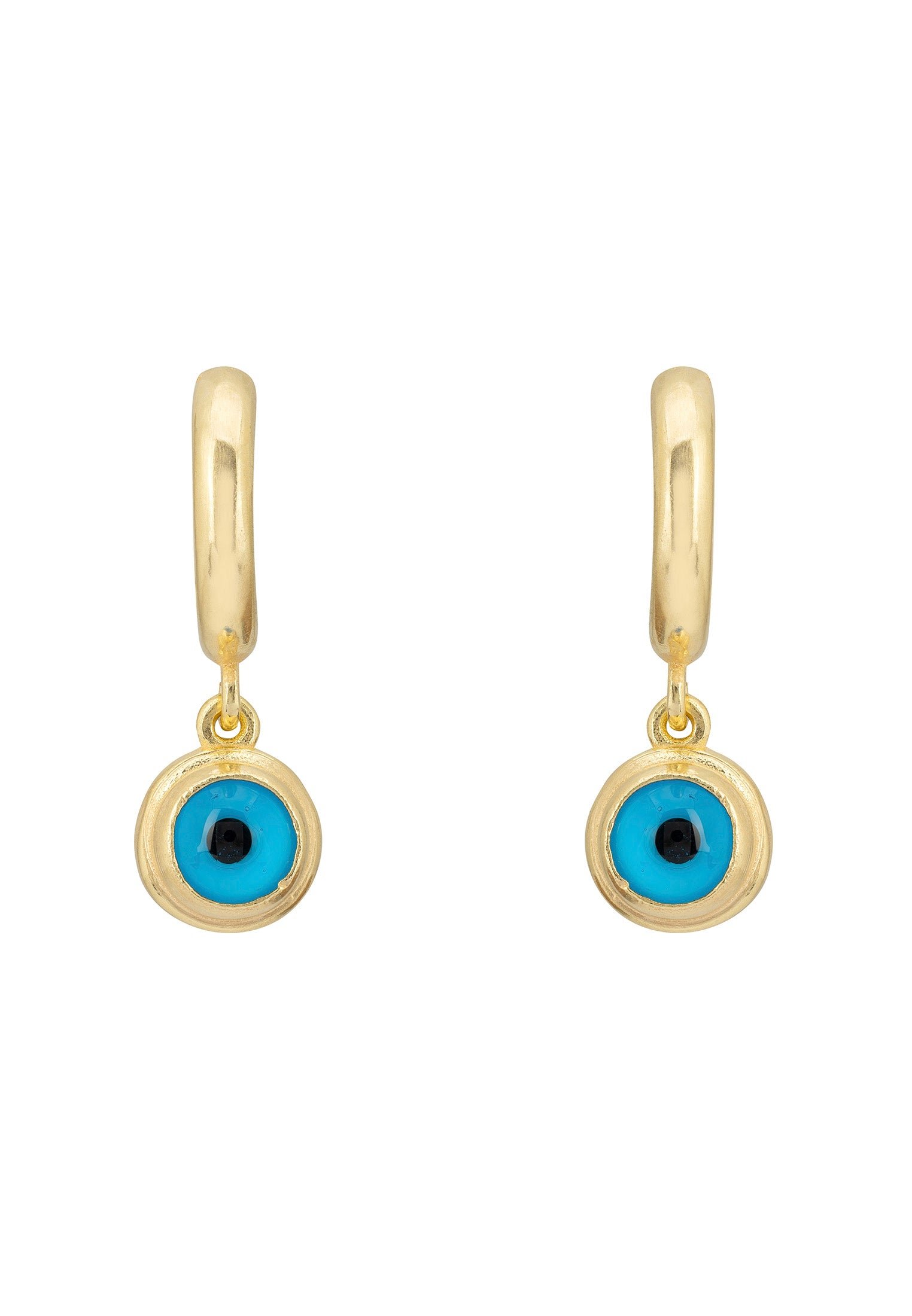Evil Eye Drop Earrings Gold