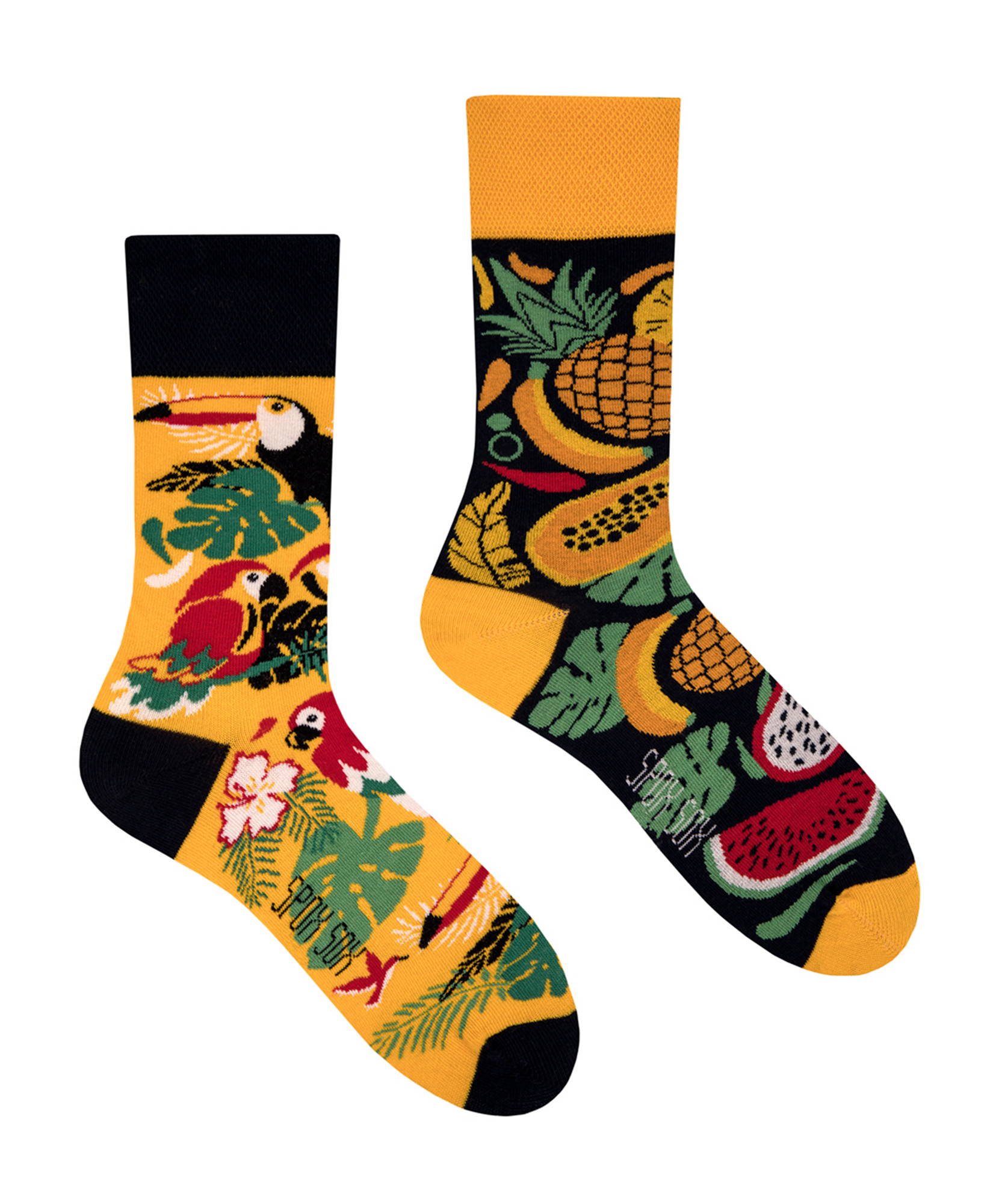 SPOX SOX - Mens & Ladies Mismatched Novelty Odd Socks - Tropical