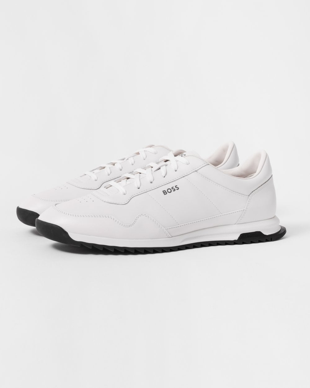 BOSS Orange Zayn_Lowp Mens Leather Trainers With Signature Details