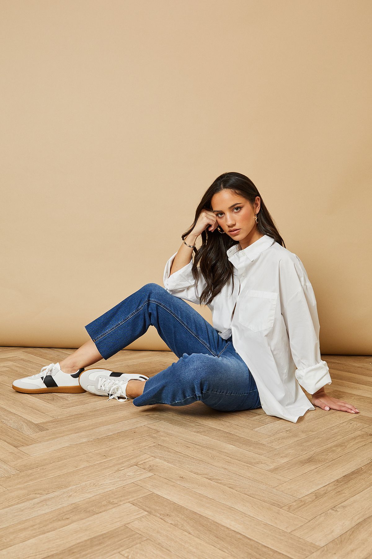 Denae Faux Suede Side Stripe Lace Up Trainers