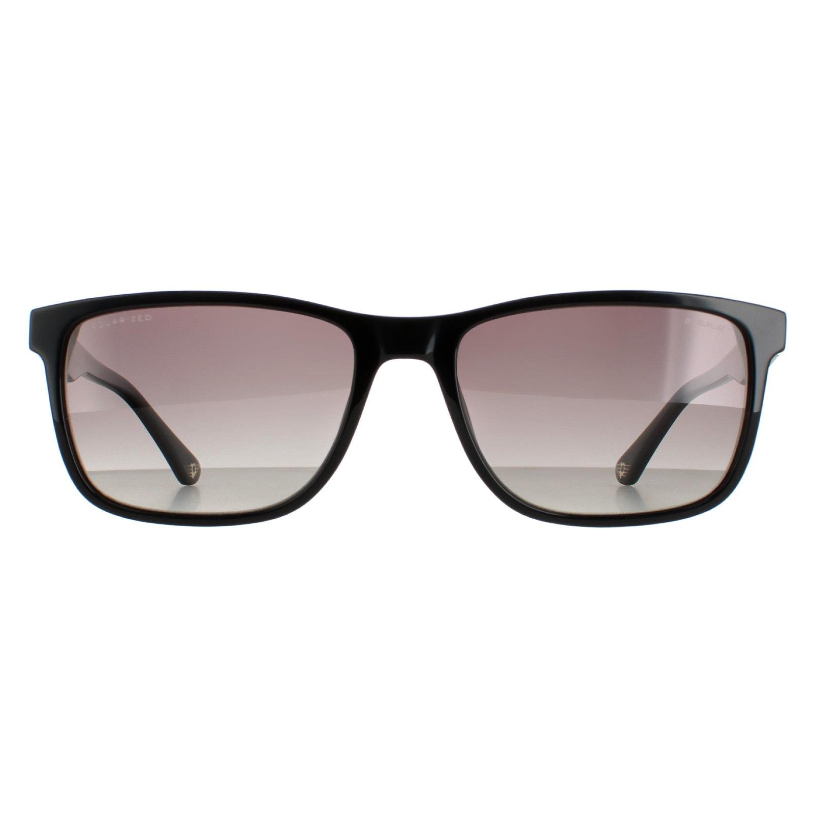 Police Rectangle Mens Shiny Black Smoke Gradient Polarised SPLB40N Arcade2