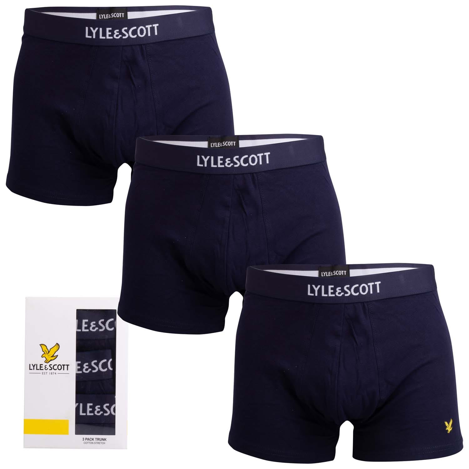 Men's Lyle And Scott Devon 3 Pack Boxer Shorts in Navy