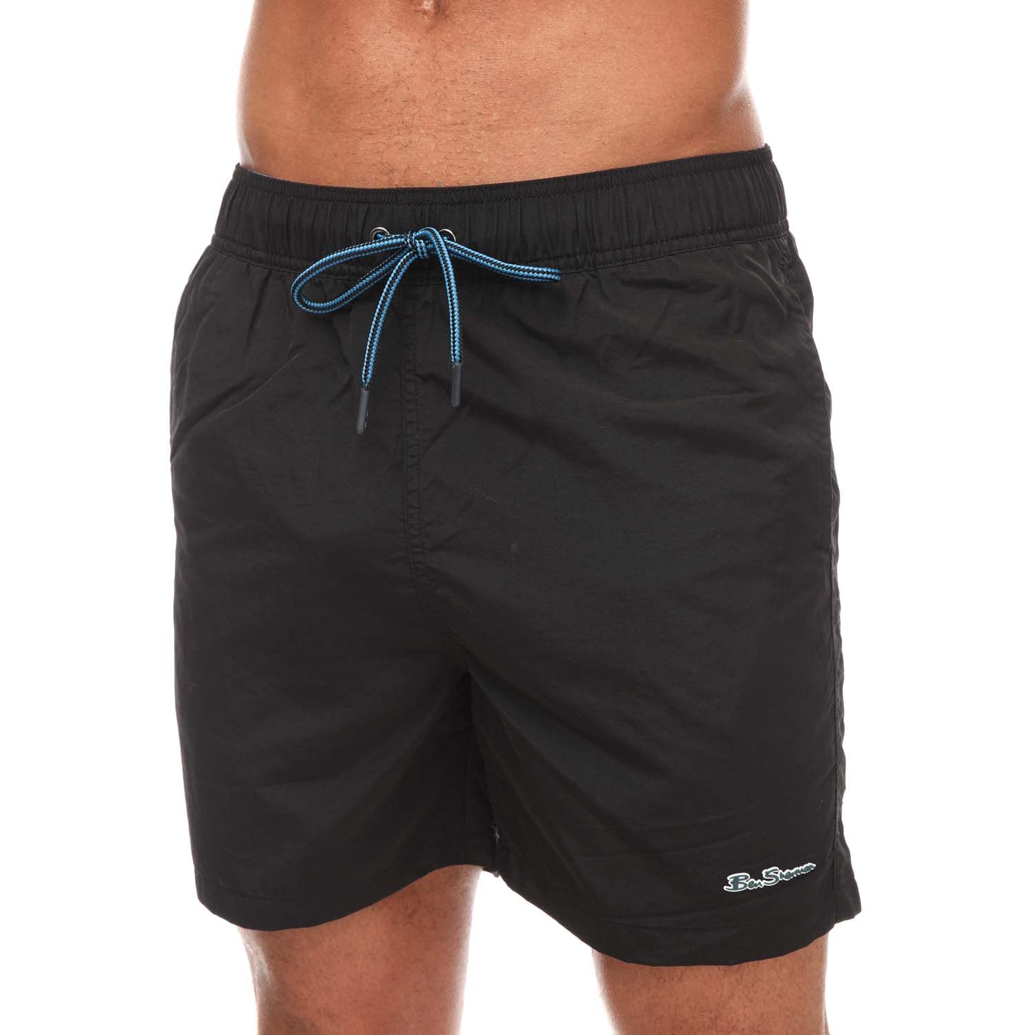 Men's Ben Sherman Beach Swim Shorts in Black