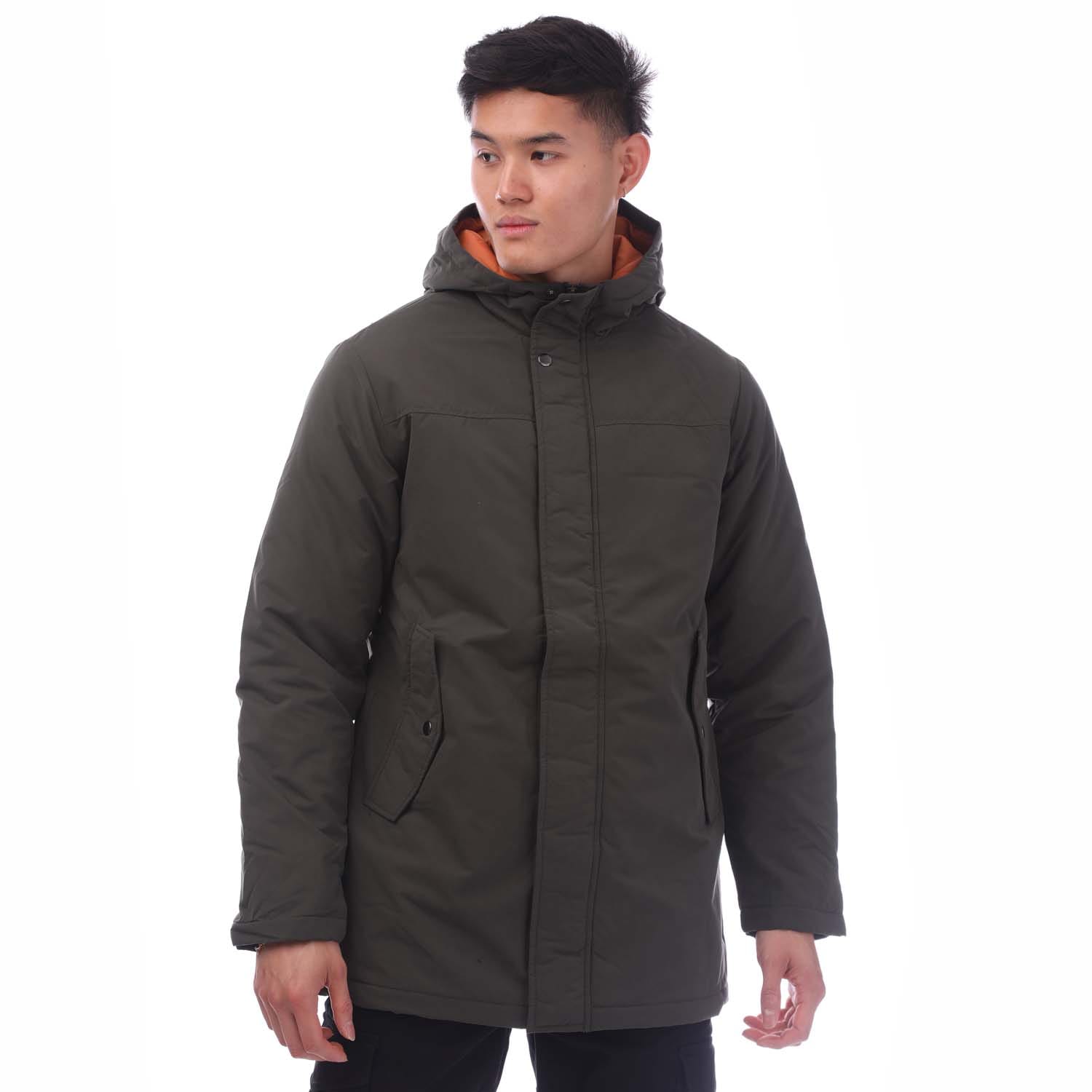 Men's Jack and Jones Fen Parka Jacket in Khaki