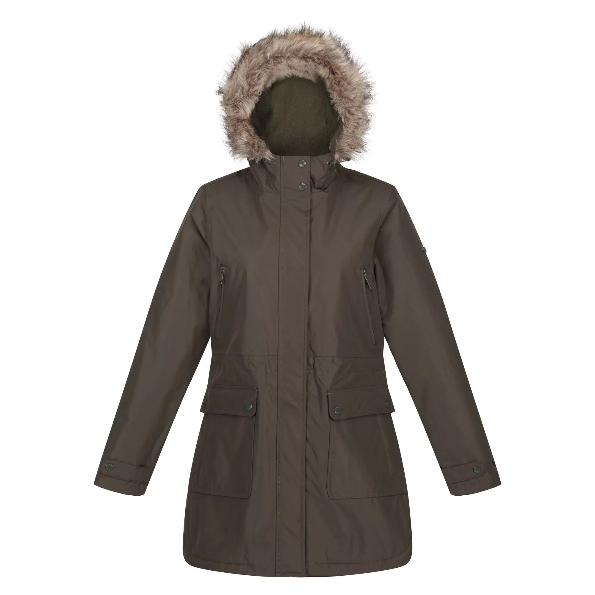 Regatta Womens/Ladies Sabinka Faux Fur Trim Parka (Dark Khaki)