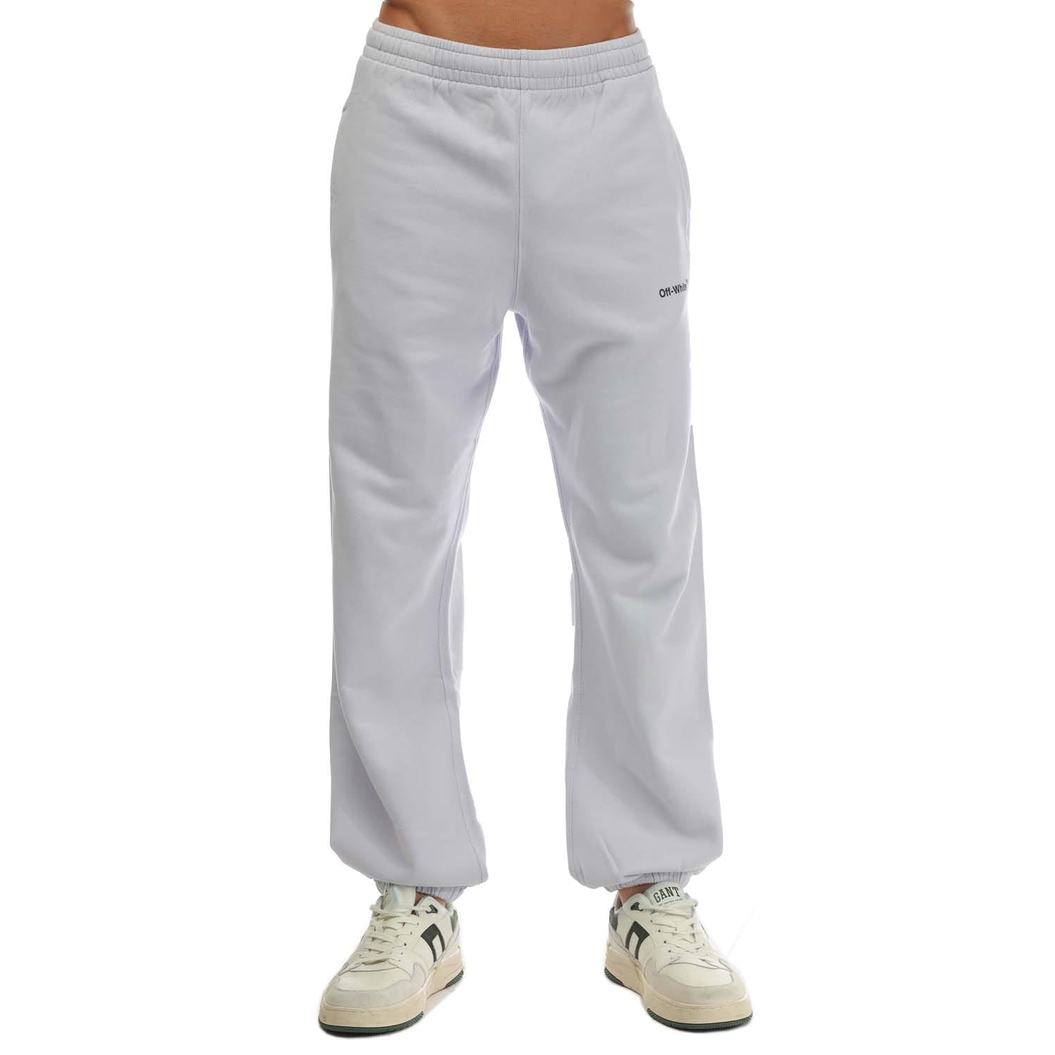 Men's Off White Caravaggio Diagonal Slim Sweatpants in Lilac