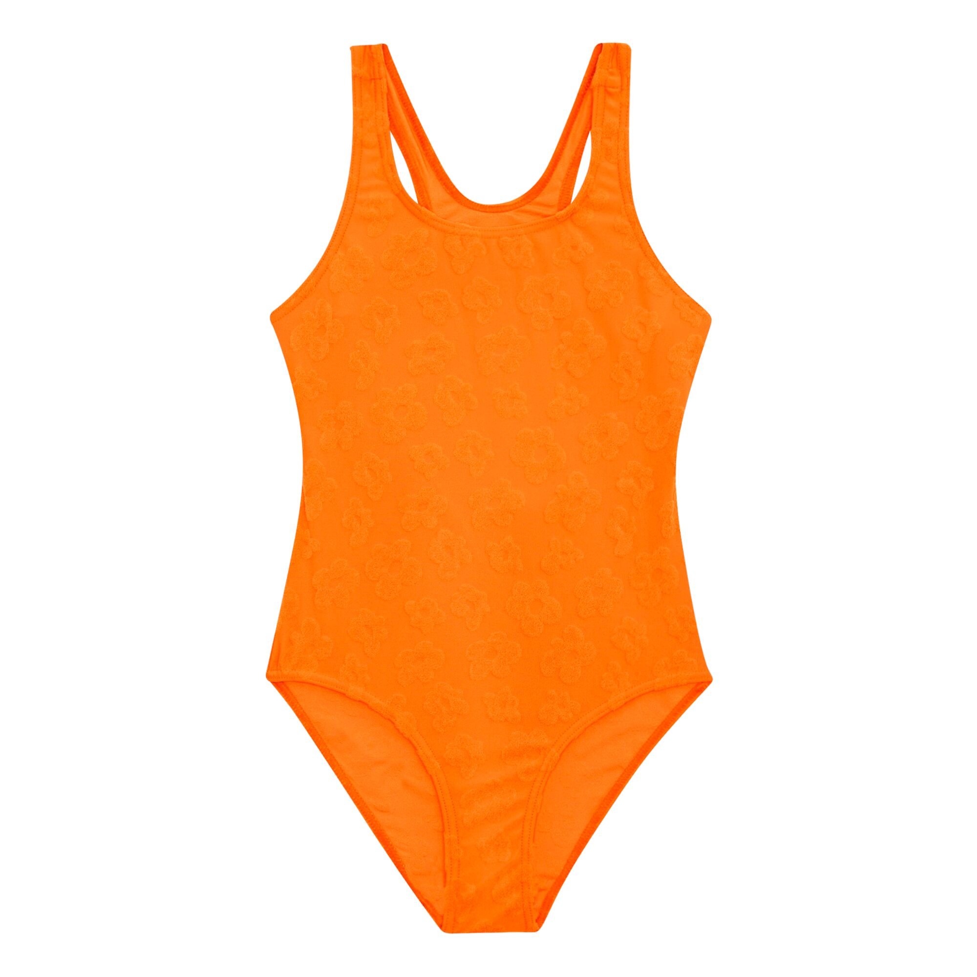 Regatta Girls Katrisse Floral Textured One Piece Swimsuit (Satsuma)