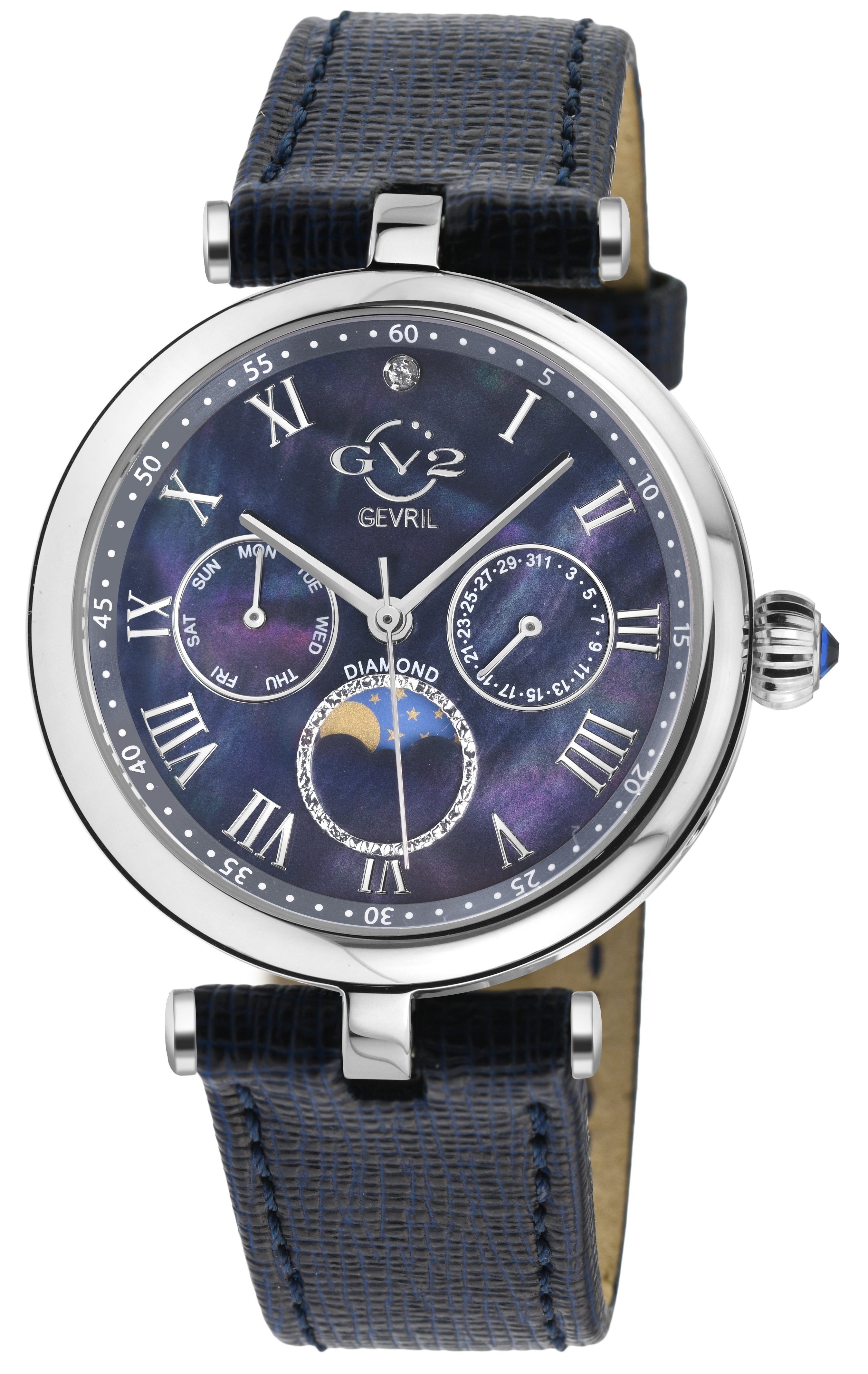 GV2 Florence Blue Mother of Pearl Dial 12512.L Diamond Swiss Quartz Watch