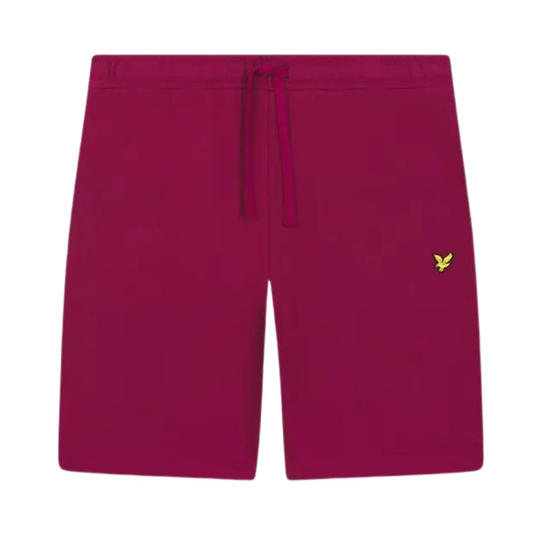 Rijke bordeauxrode sweatshort met merklogo van Lyle & Scott