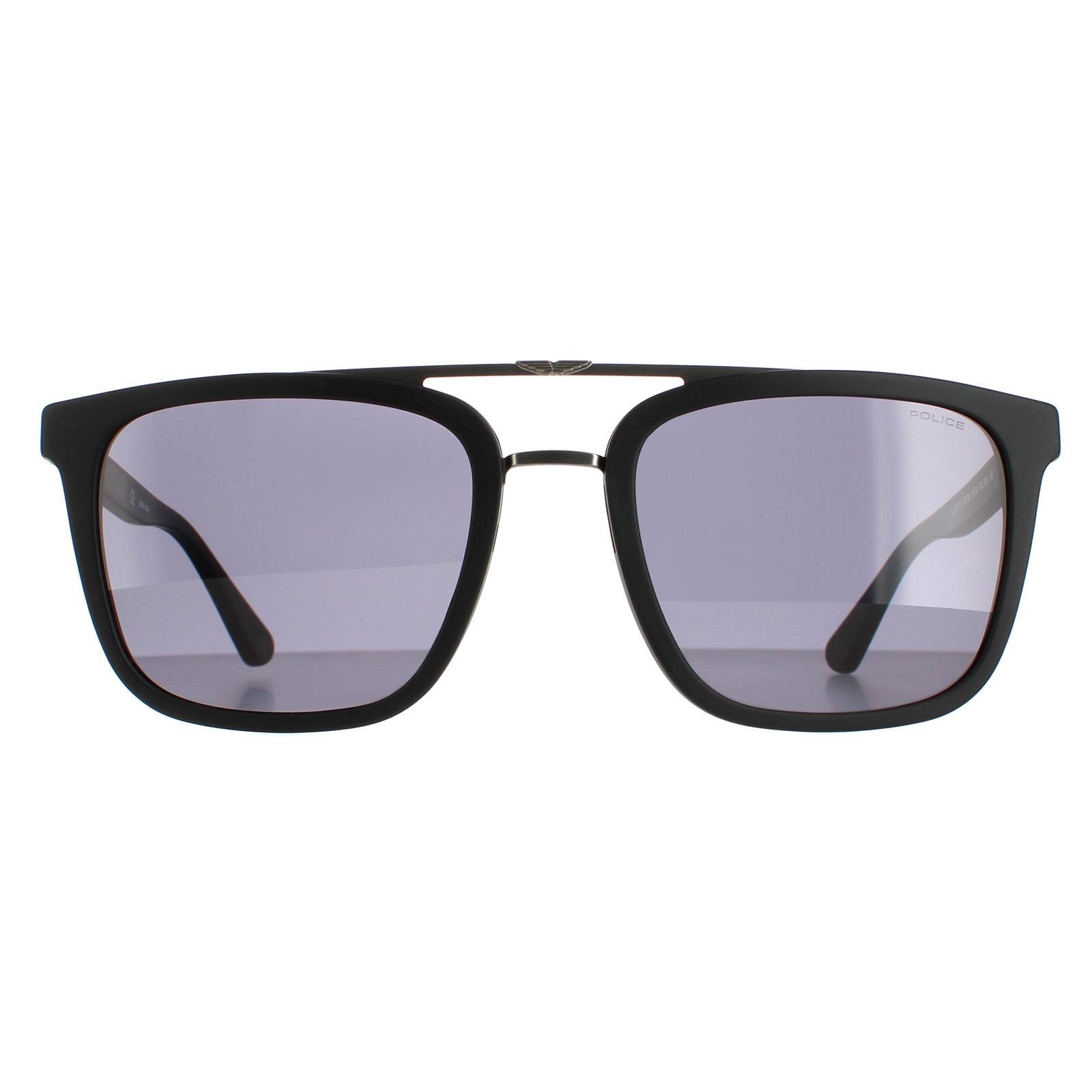 Police Square Mens Matte Black Grey SPLB41 Origins 35