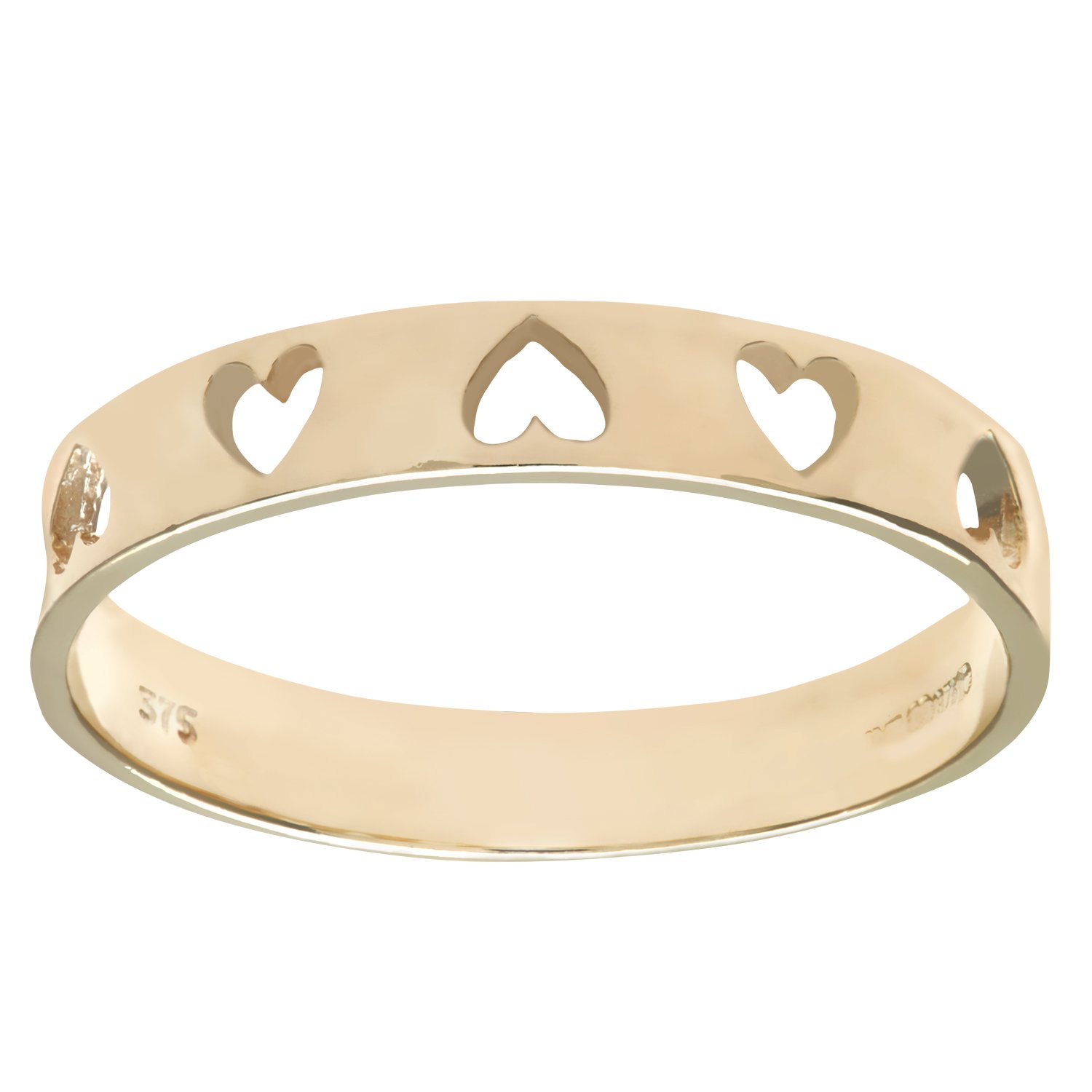 9ct Yellow Gold Ladies Heart Ring