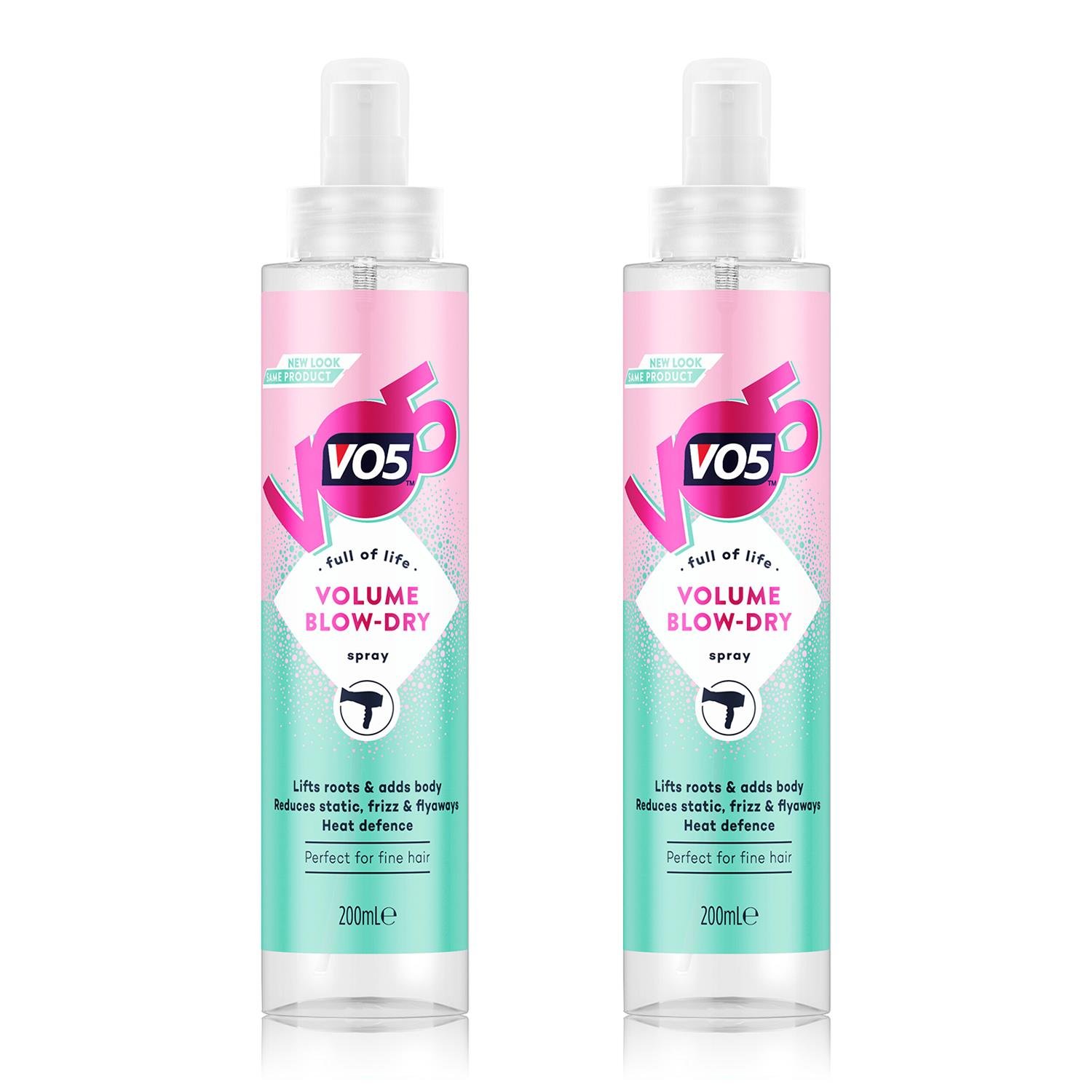 VO5 Full of Life Volume Blow Dry Spray For Perfect Fine Hair, 2x 200ml