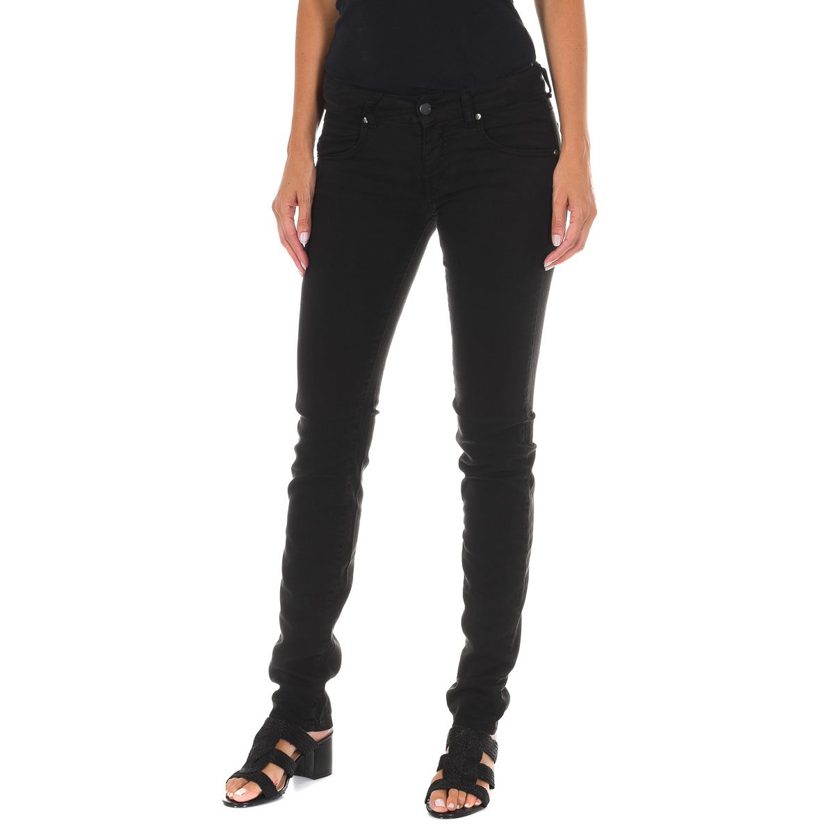 Long jean pants with narrow cut hems 10DBF0475-B088 woman