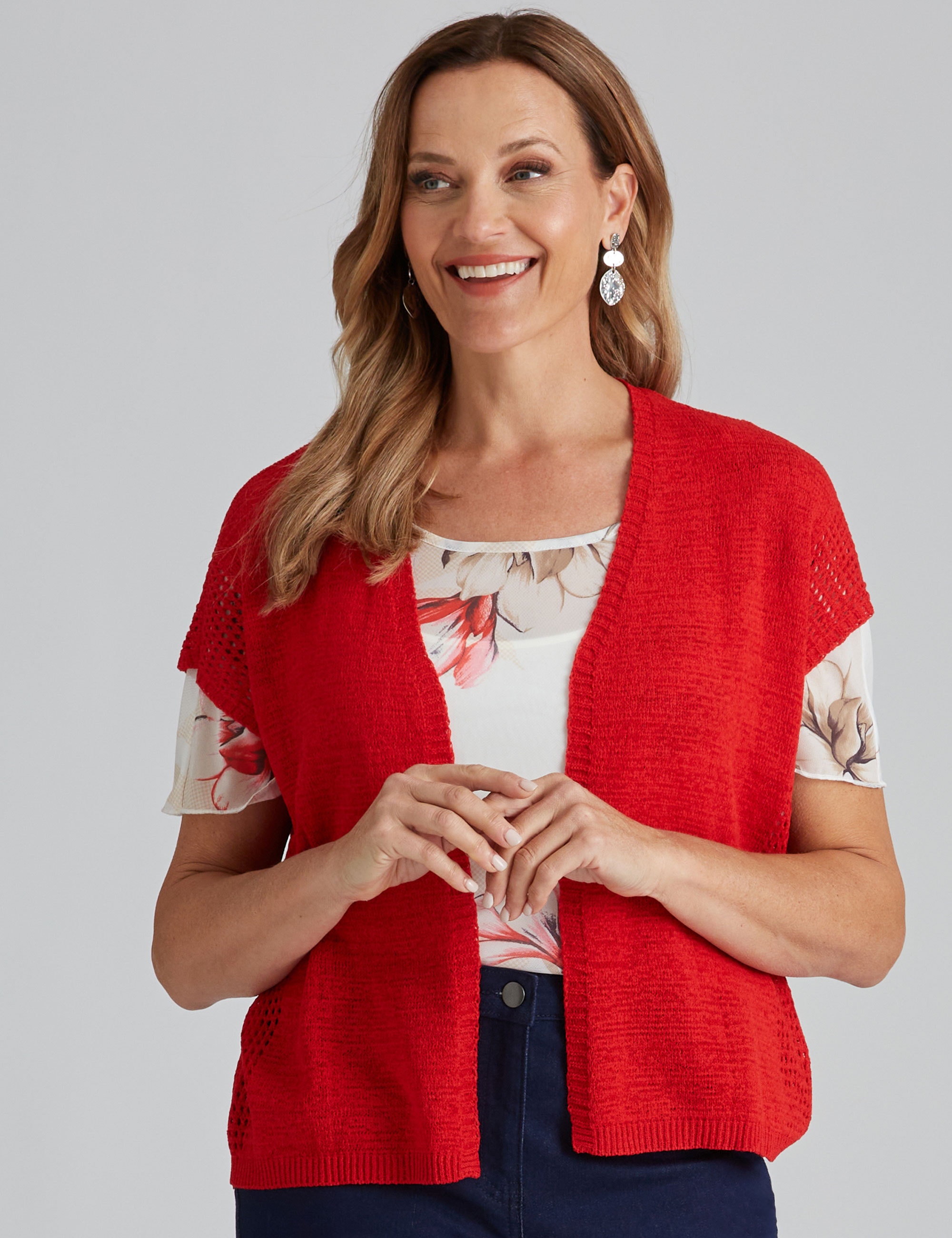 Womens Millers Extended Sleeve Tape Yarn Shrug