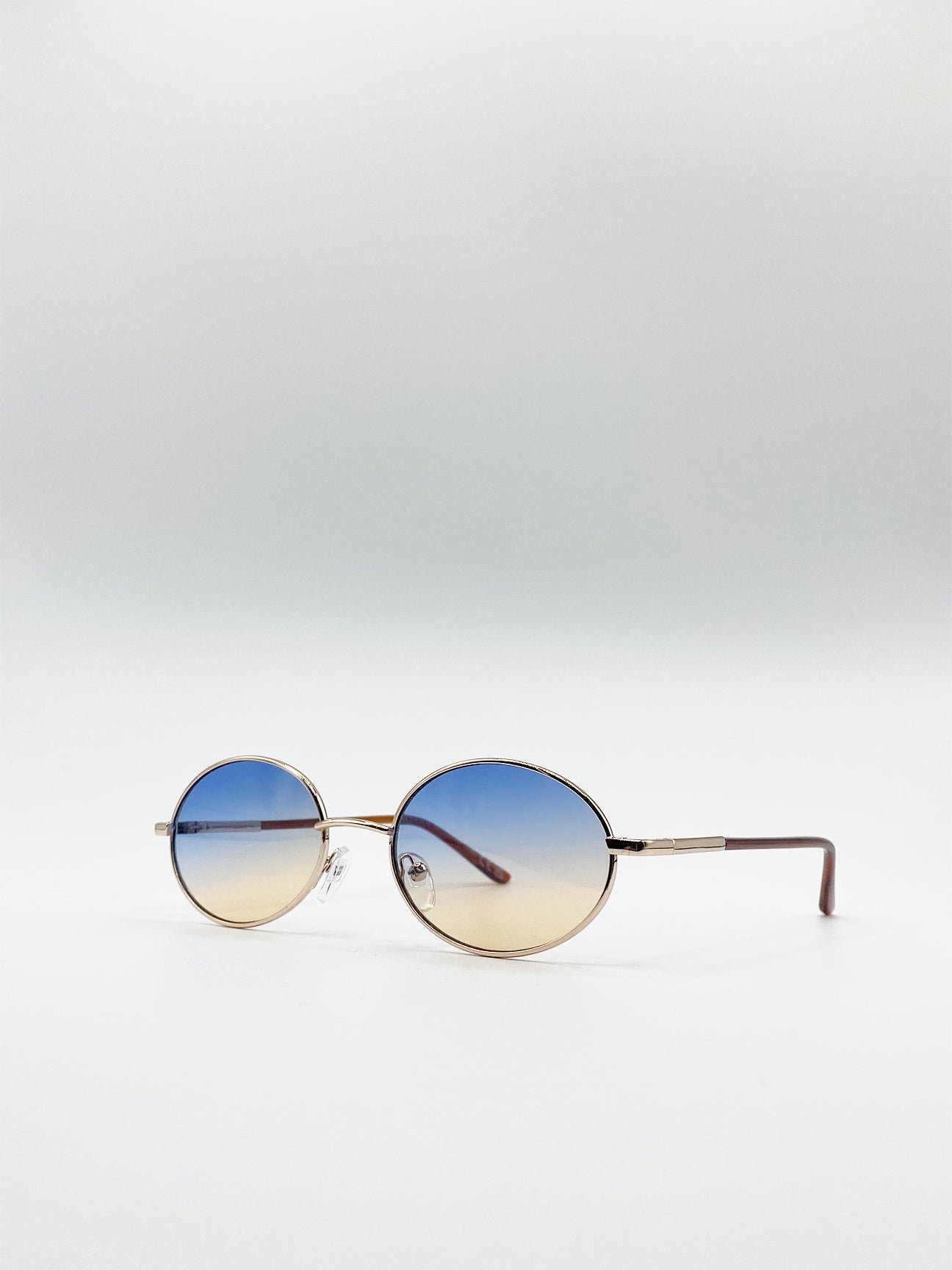 Classic Round Sunglasses With Sunset Lenses